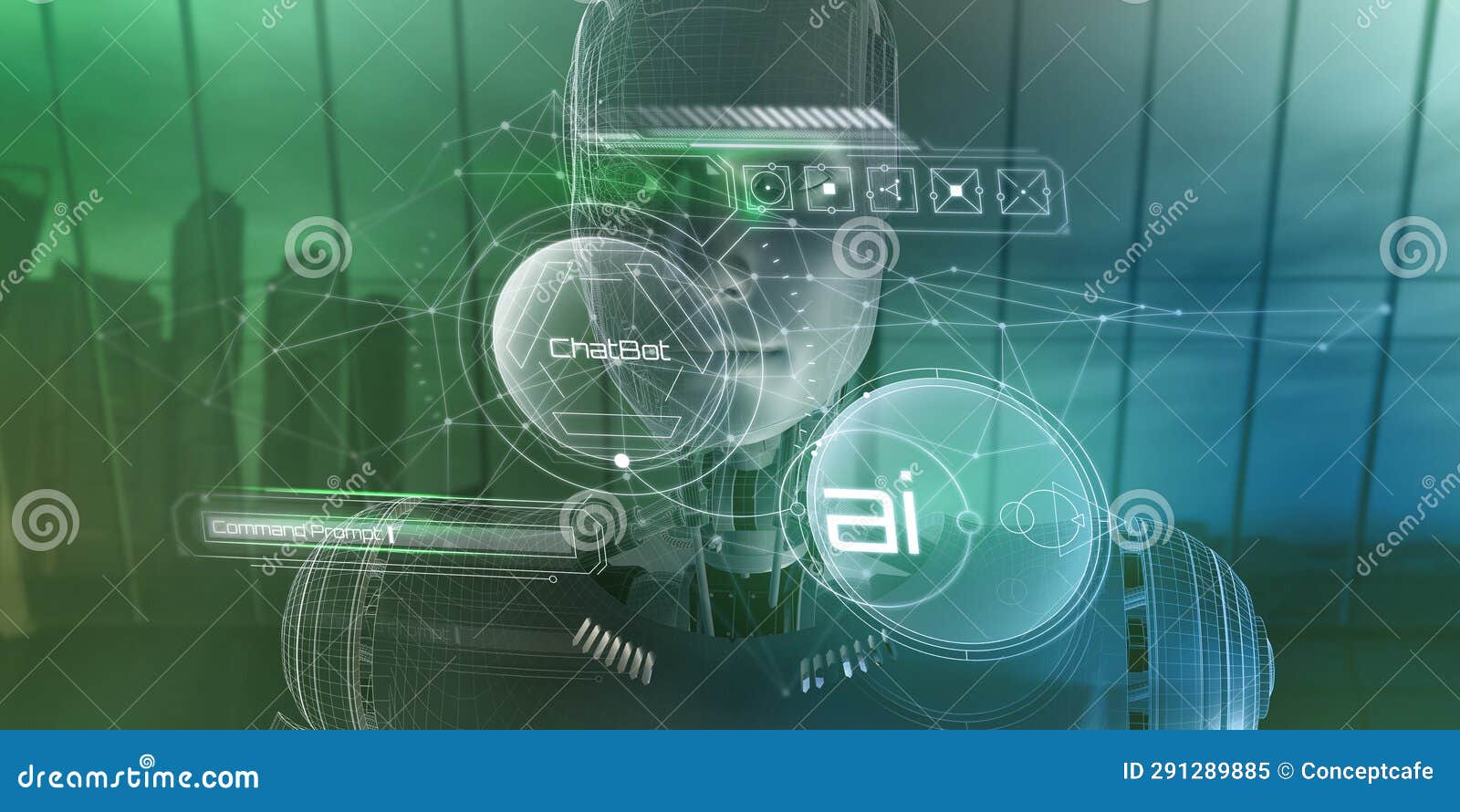 Infographics about Artificial Intelligence with Analytics. Stock ...