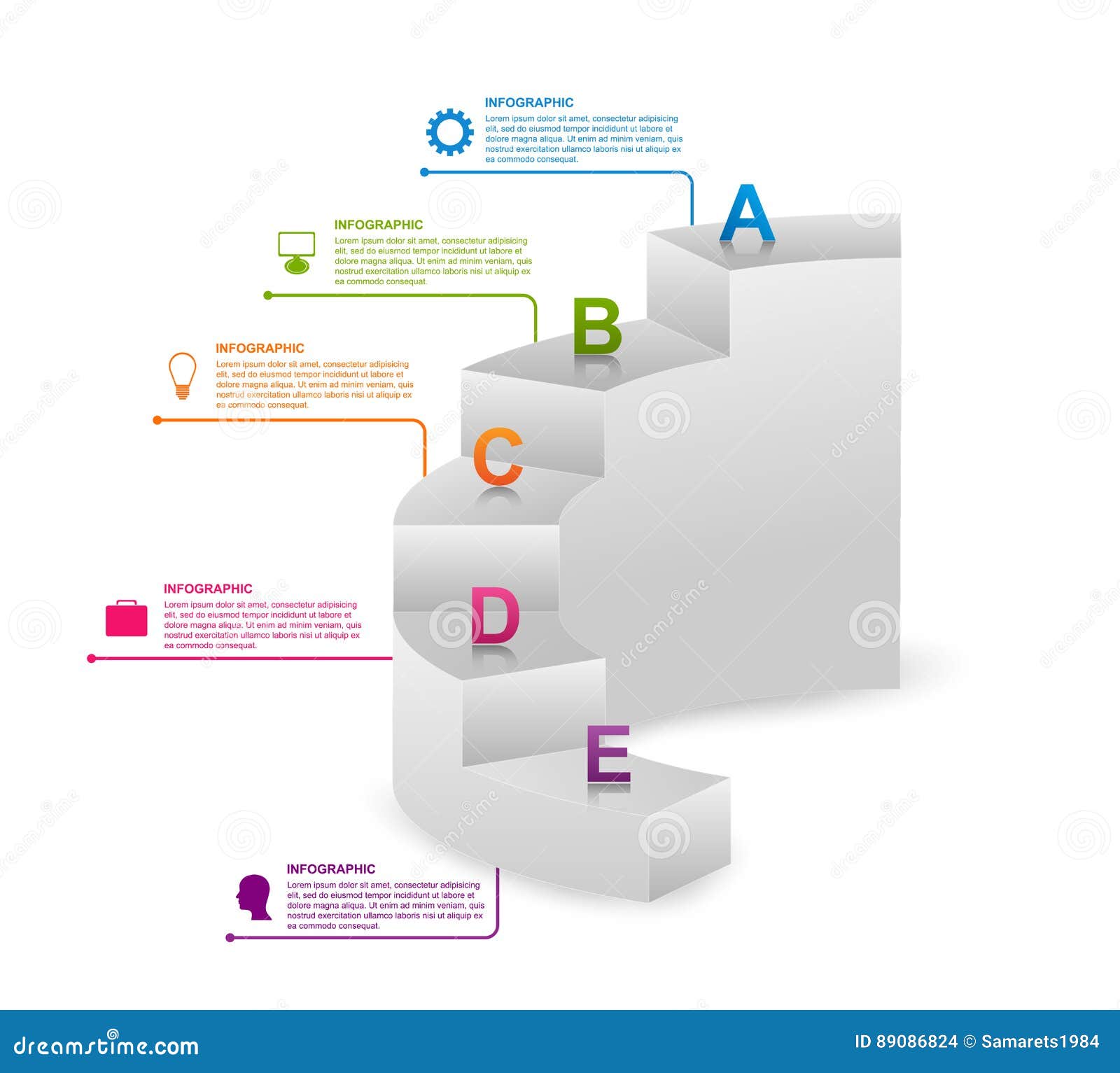 Infographics As Steps for Business Presentations or Information Booklet ...