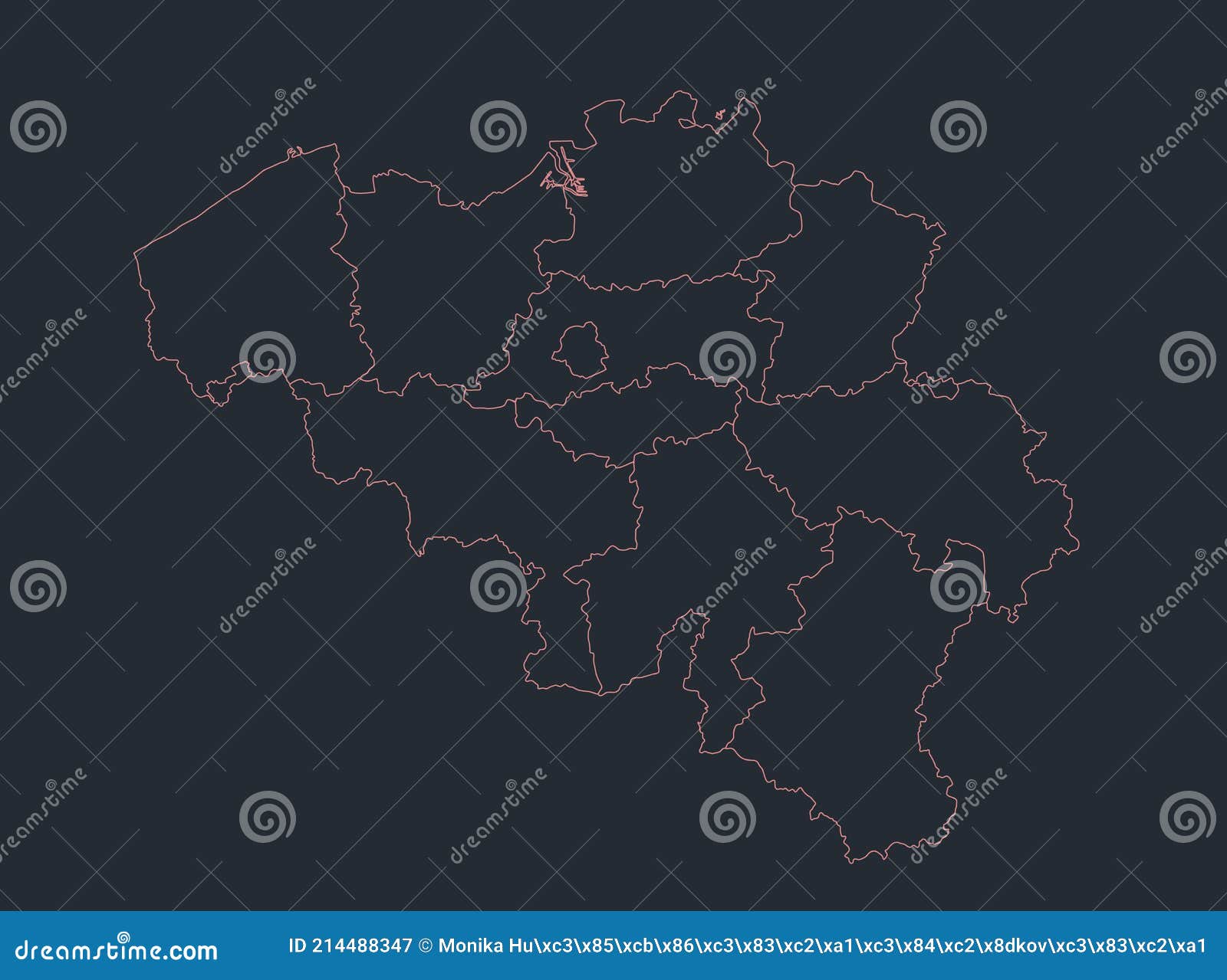 Blank Map Belgium. High Quality Map Kingdom Of Belgium With Provinces ...