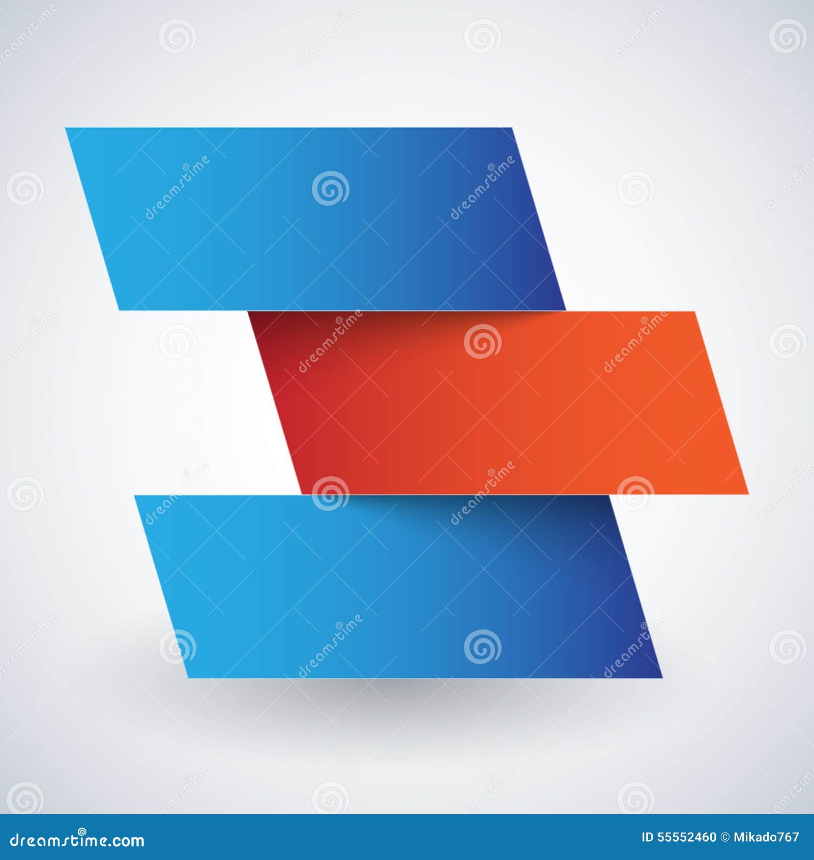 Infographics With Blue Overlapping Bars And Vector Illustration ...