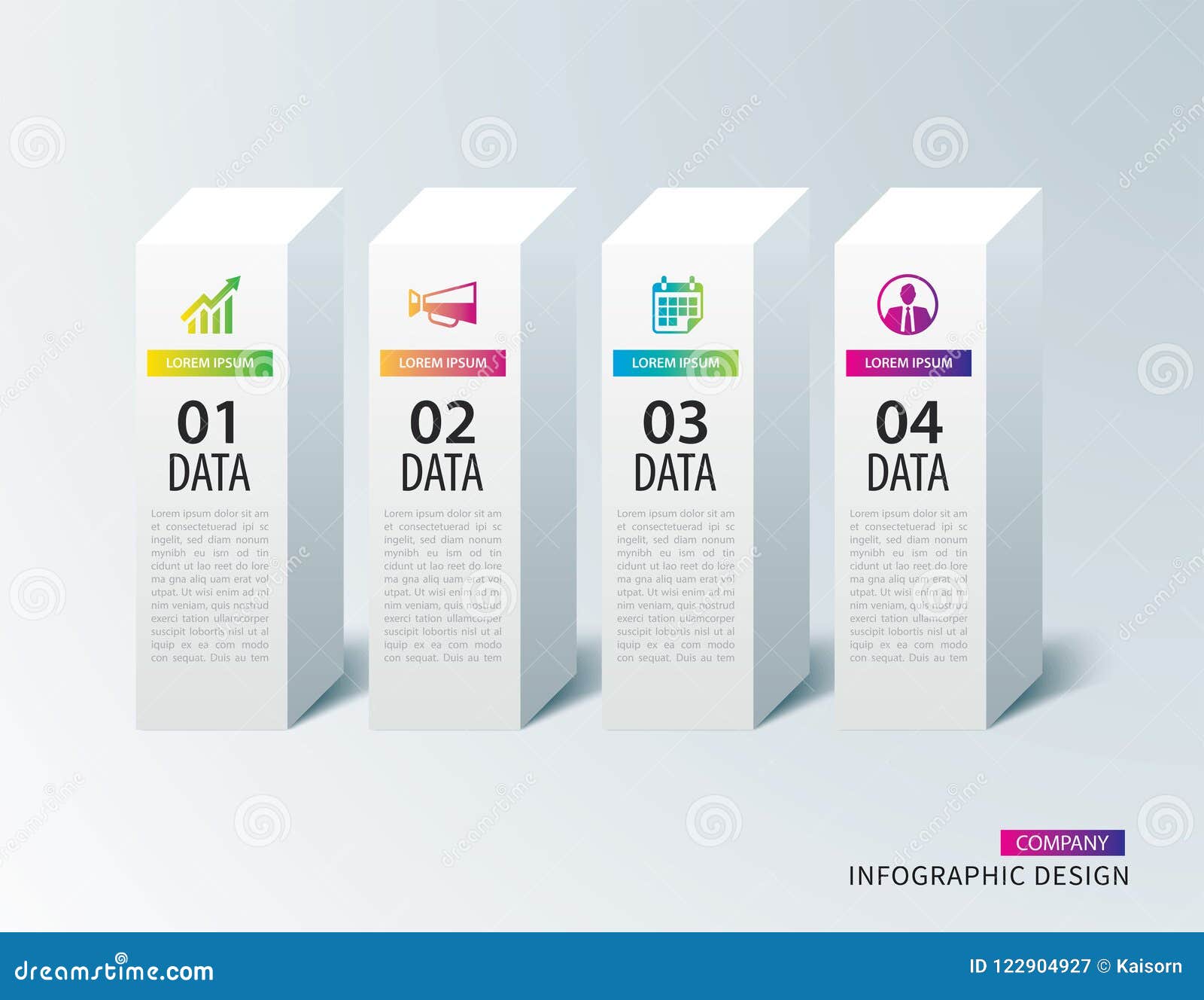 Infographics Box Square Paper with 4 Data Template. Vector Illus Stock ...