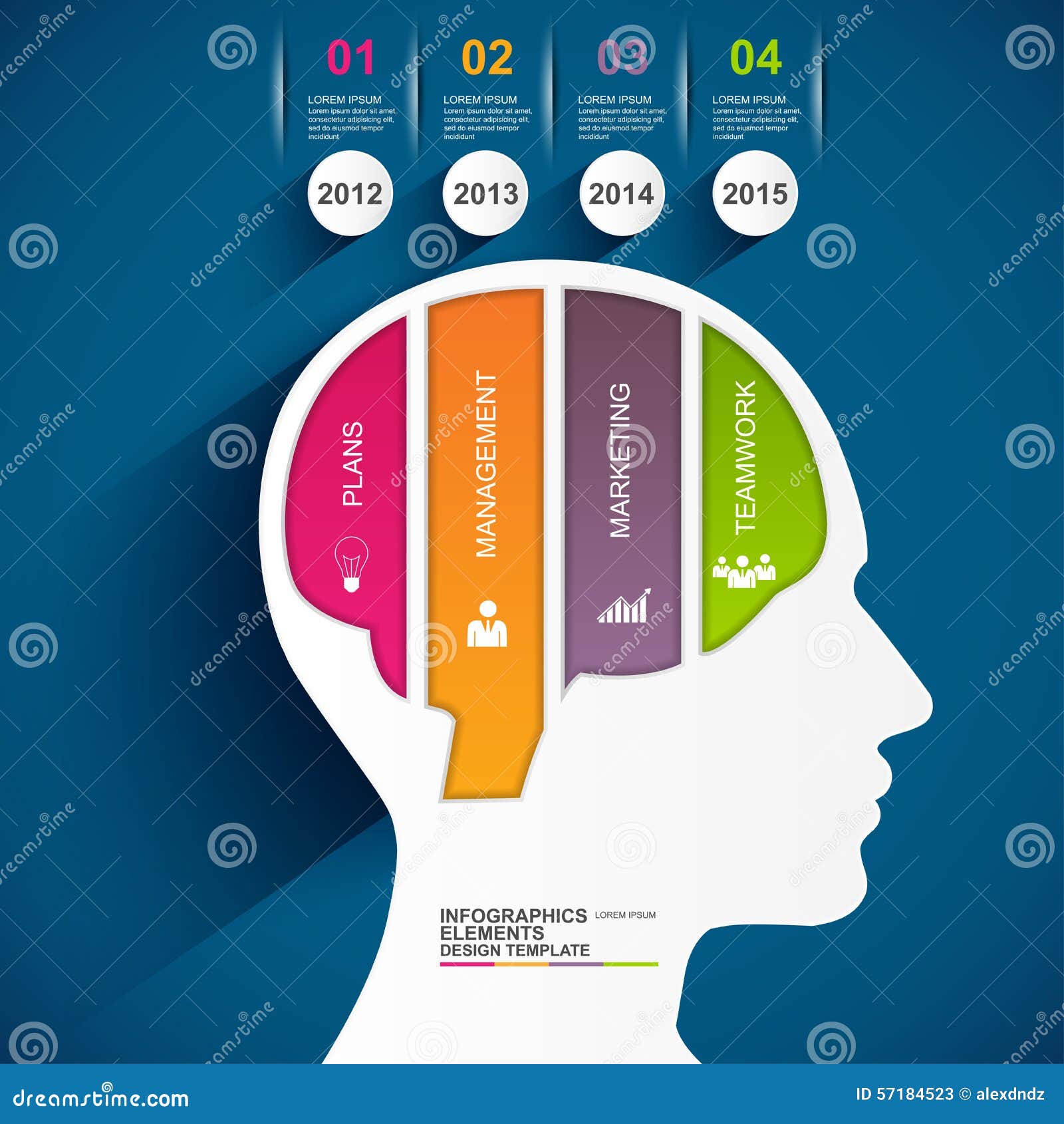 Infographics Brain Vector Design Template Stock Vector - Illustration ...