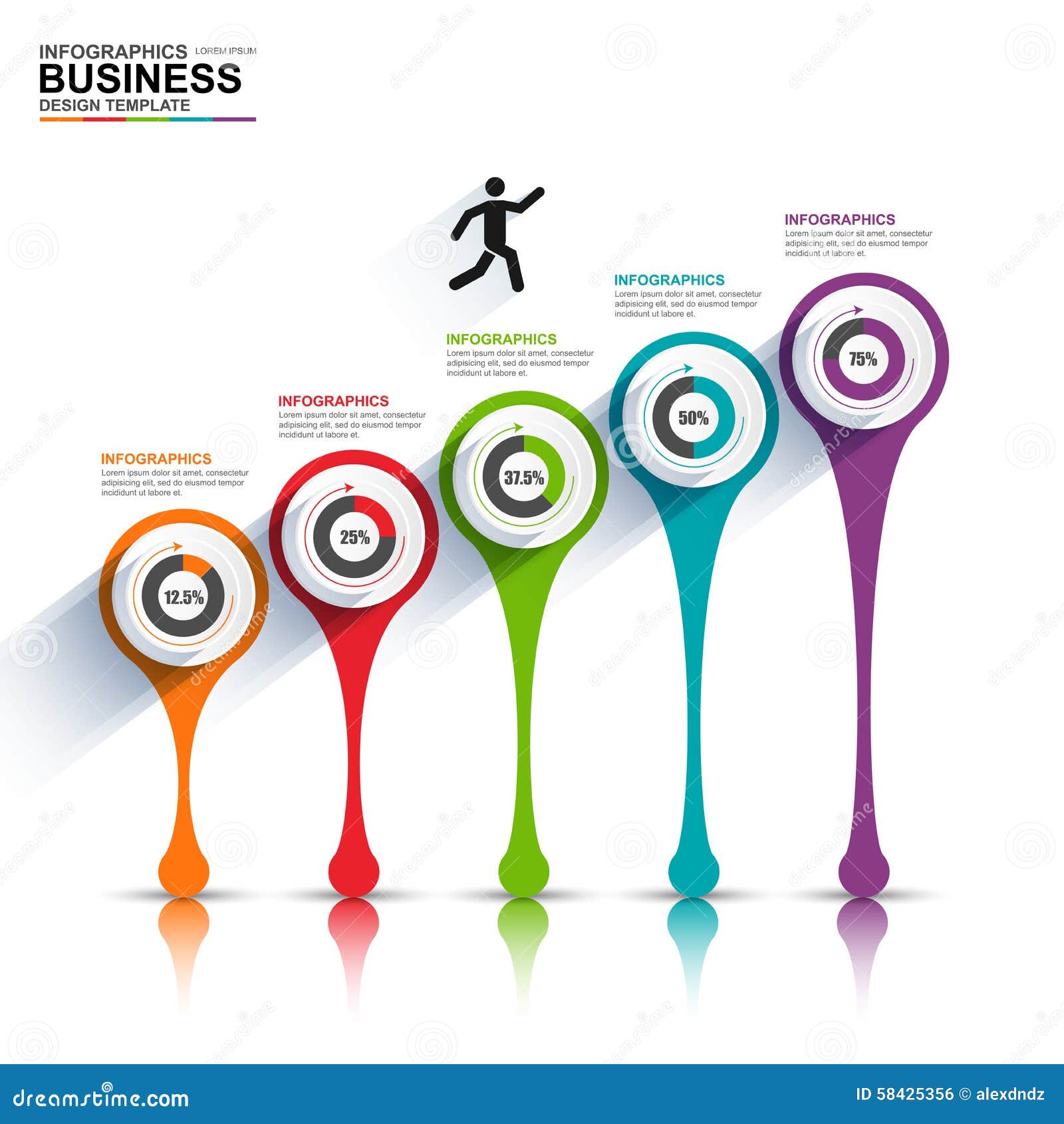 Infographics Brain Vector Design Template Stock Vector - Illustration ...