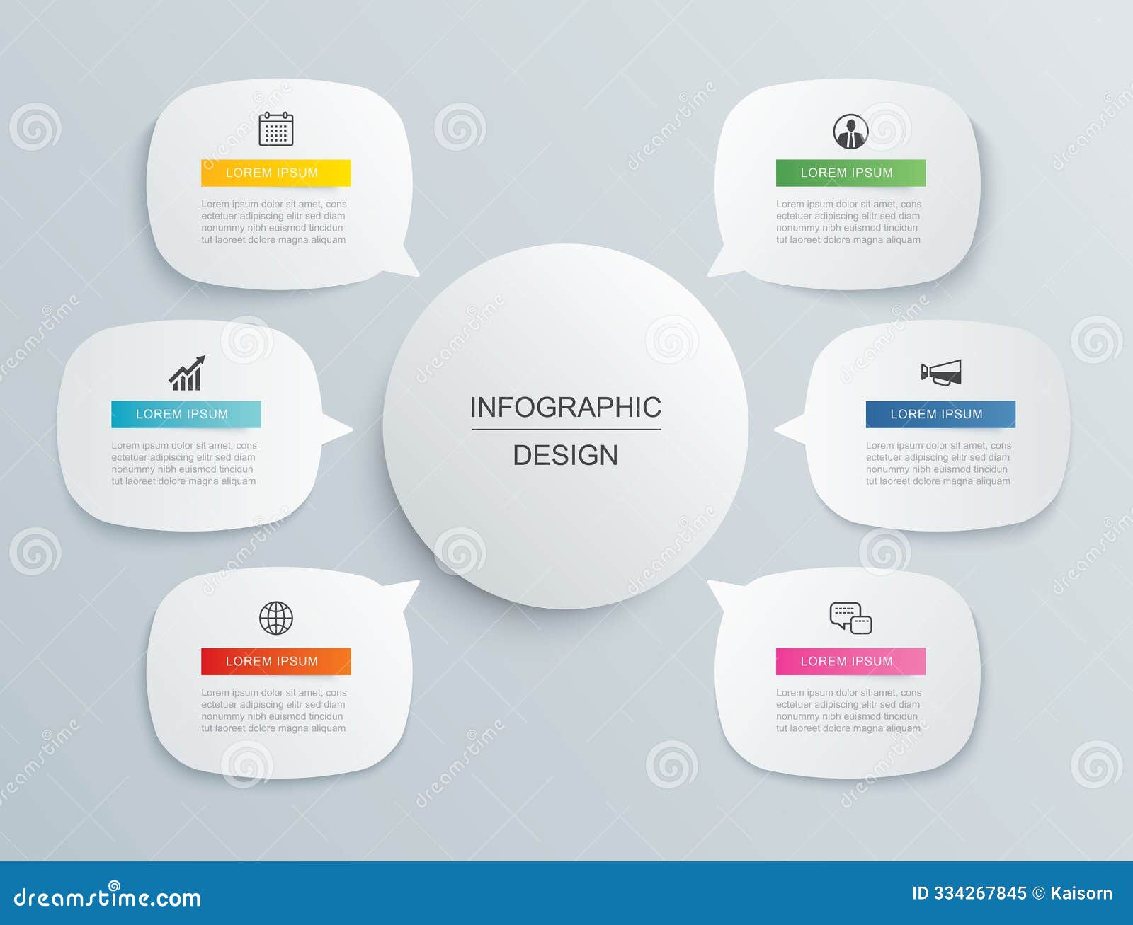 Infographics Bubble Data with 6 Number Template. Illustration Business ...