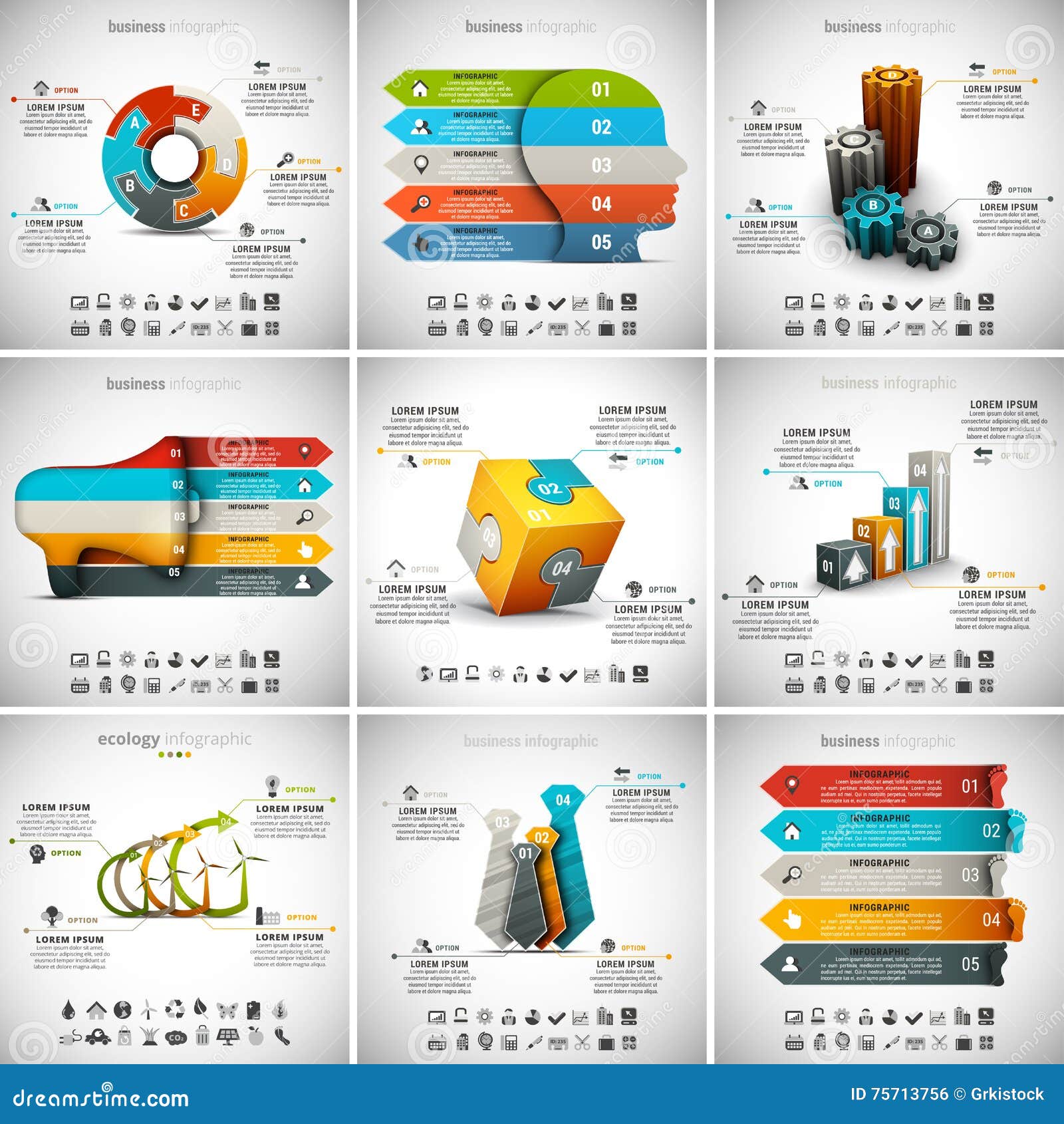 9 in 1 Infographics Bundle stock vector. Illustration of design - 75713756