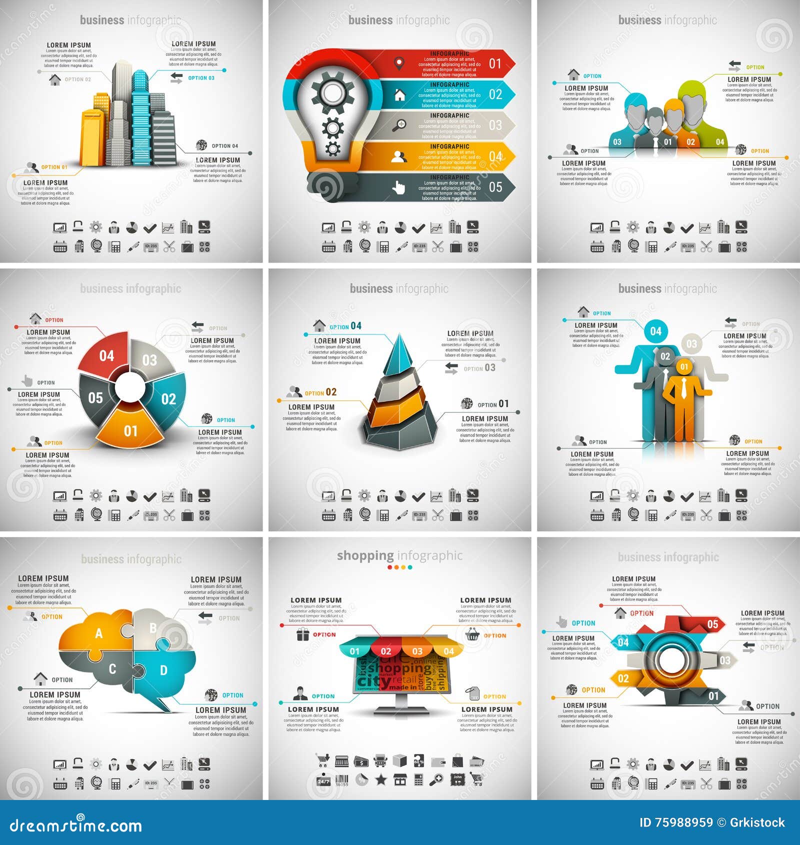 9 in 1 Infographics Bundle stock vector. Illustration of idea - 75988959