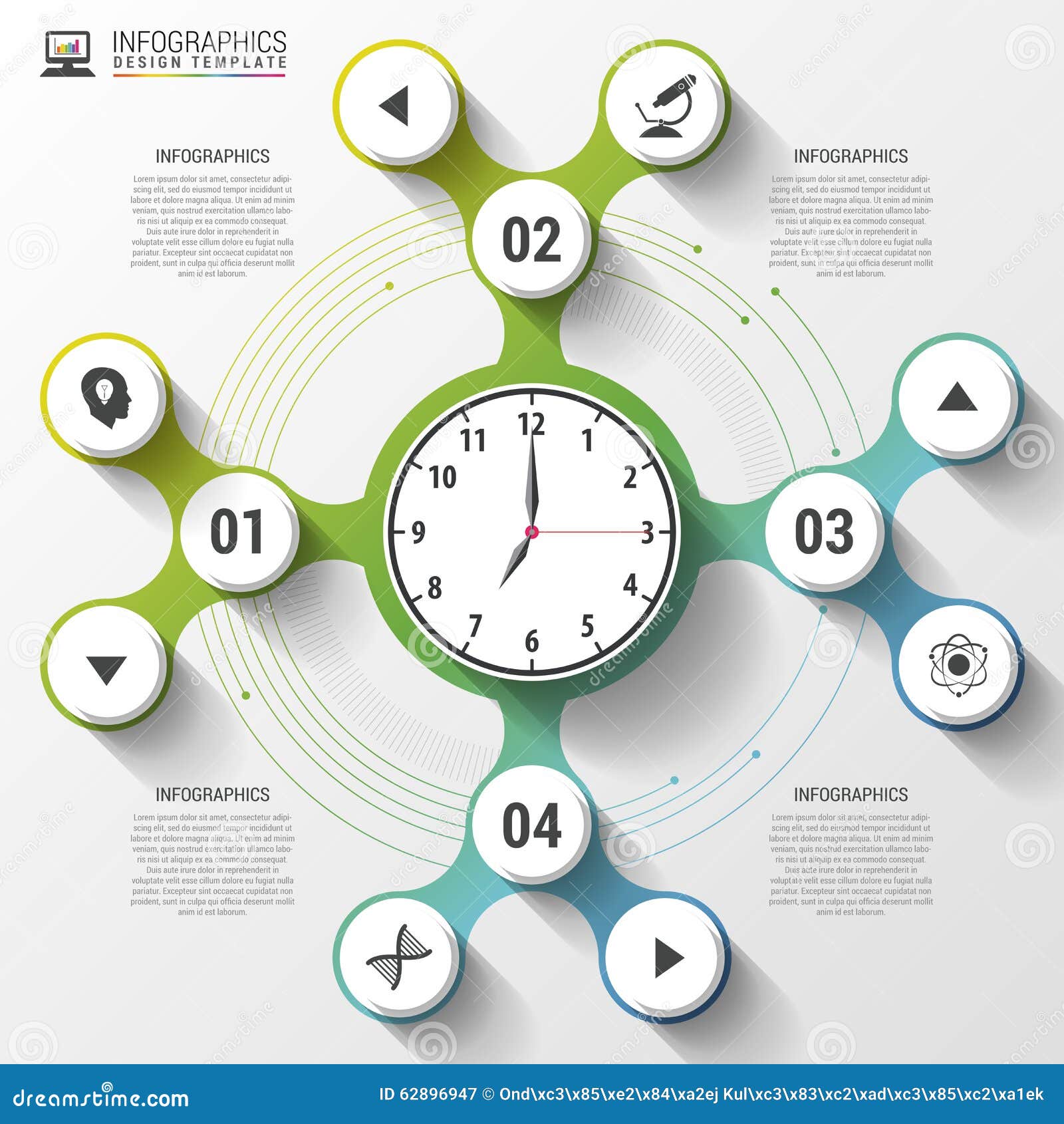 Infographics. Business Clock. Modern Design Template Stock Vector ...