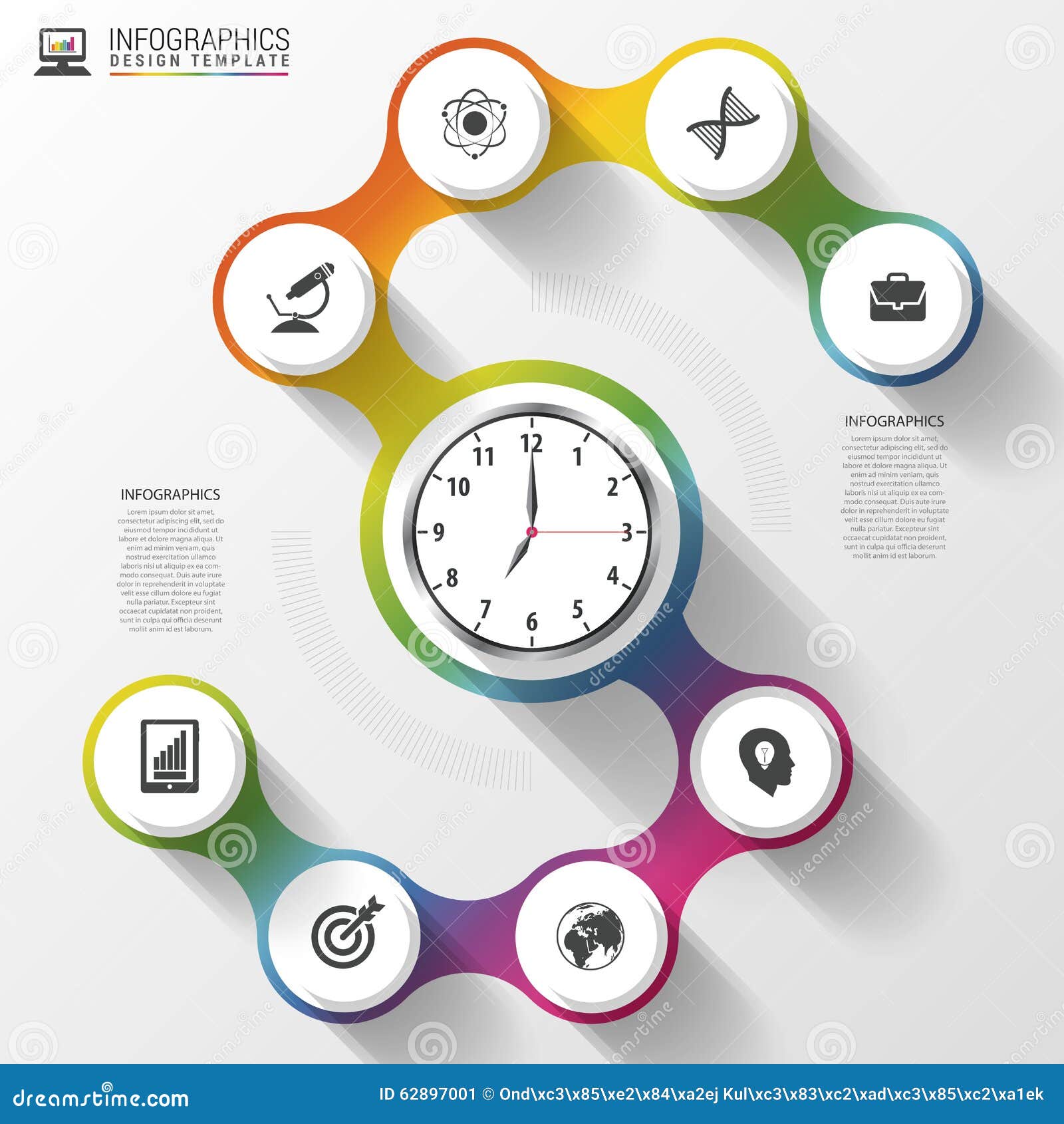 Infographics. Business Clock. Modern Design Template Stock Vector ...