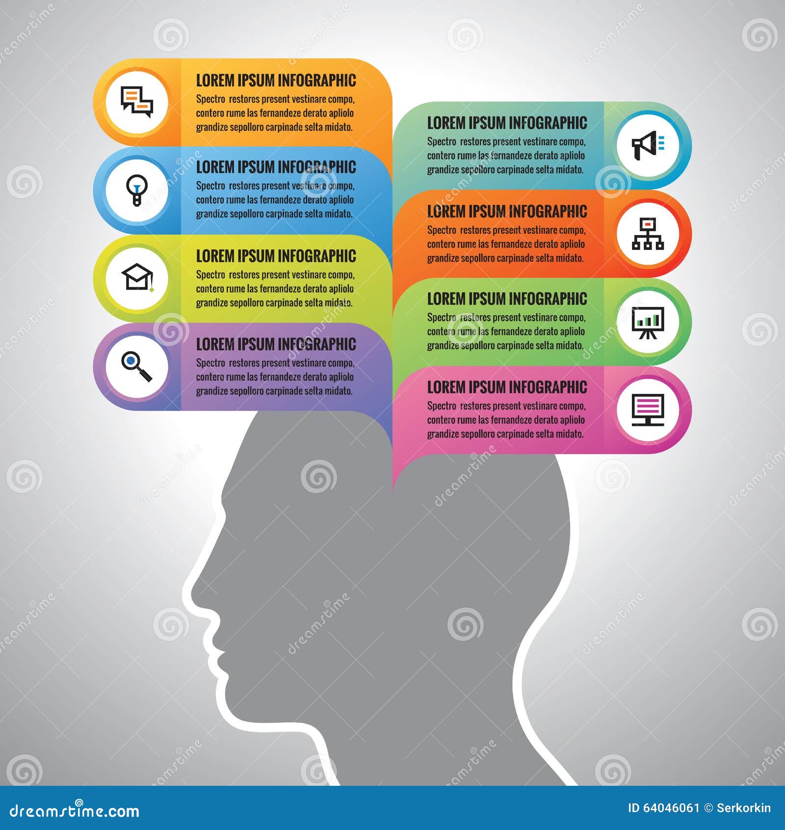 Infographics Business Concept with Human Head - Creative Vector Layout ...