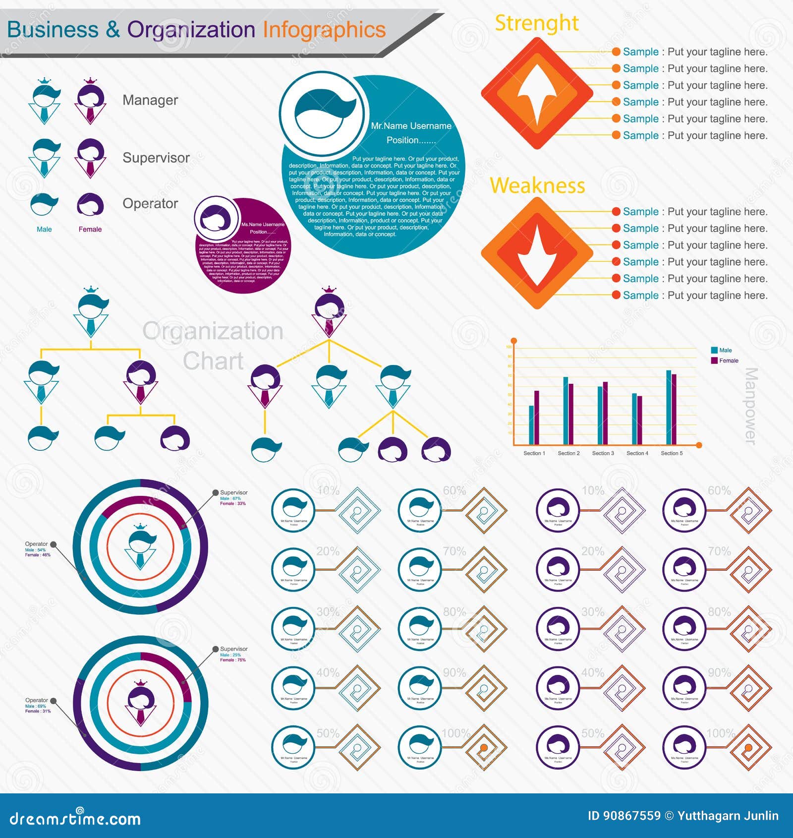 Infographics Business And Organization Chart - Vector | CartoonDealer ...
