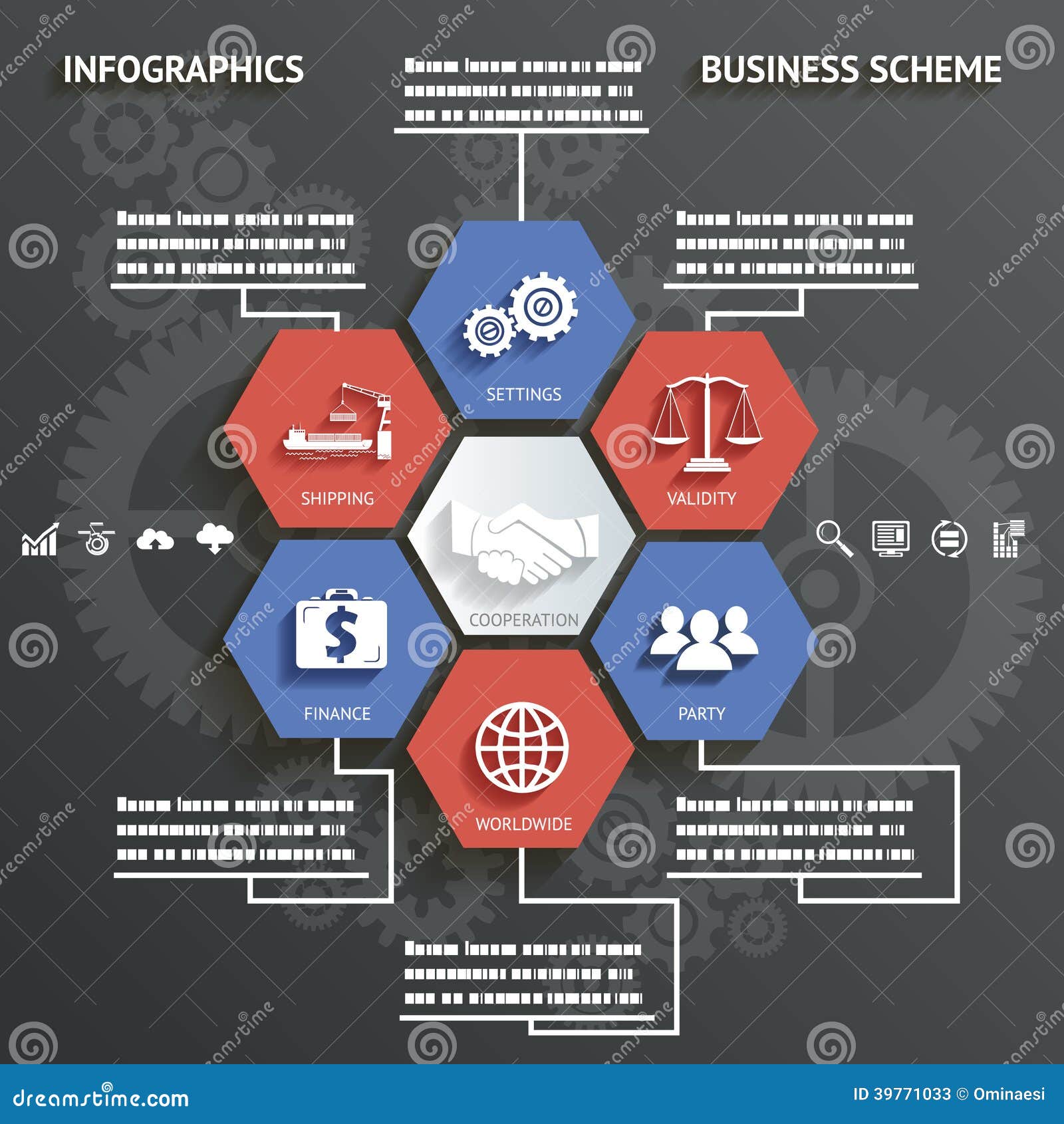 Infographics Business Scheme with Icons Abstract Background Vector ...