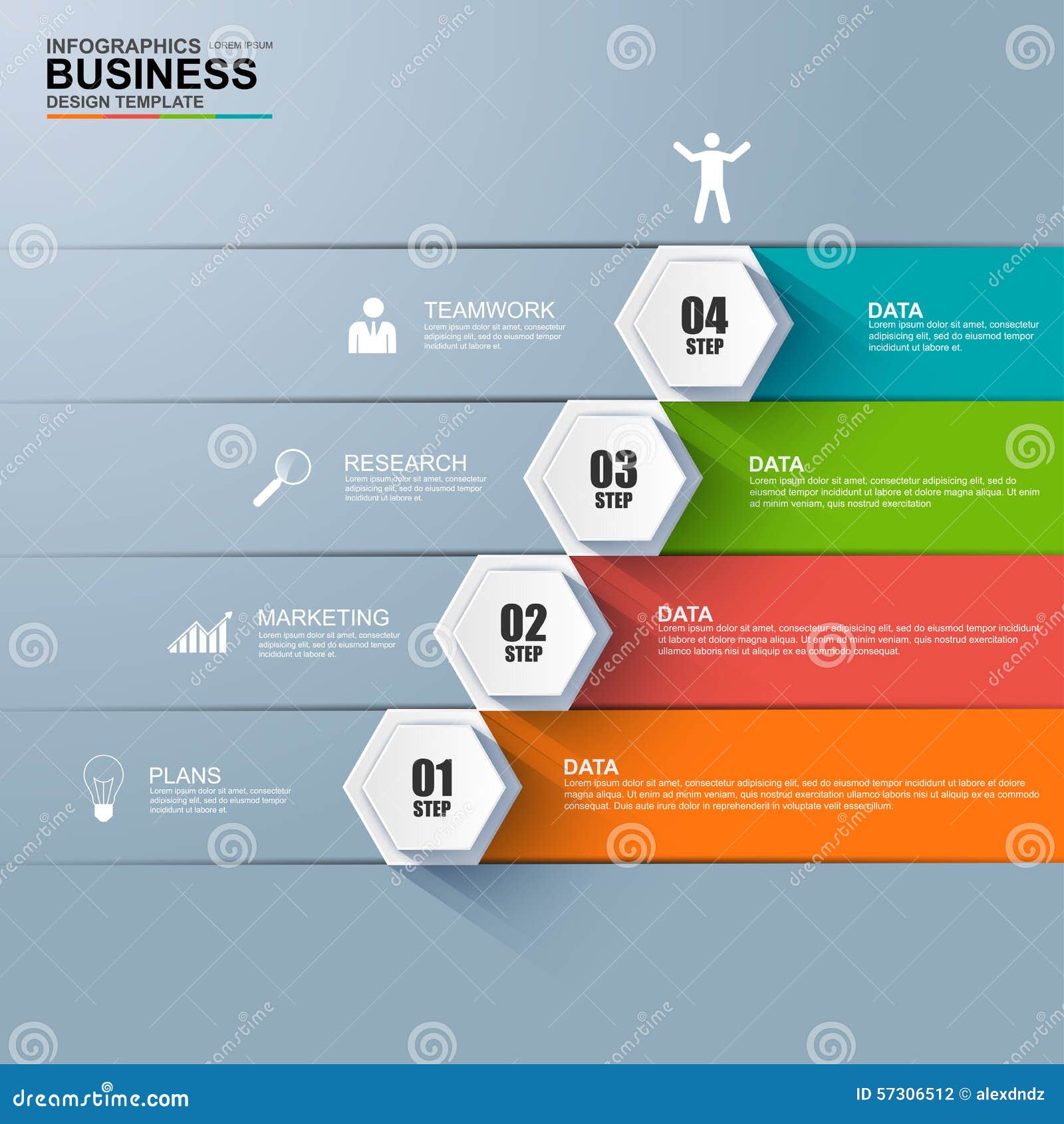 Infographics Business Stair Step Success Vector Design Template Stock ...