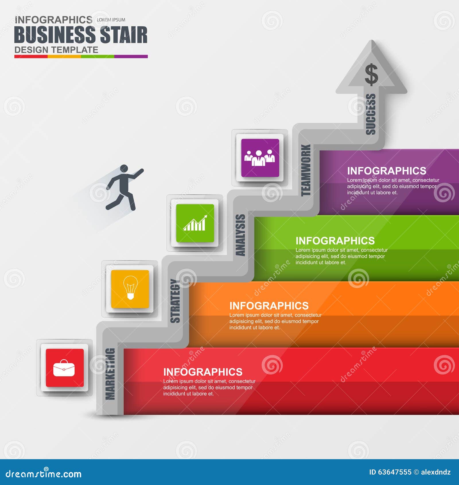 Step By Step To Success Infographics Illustration | CartoonDealer.com ...
