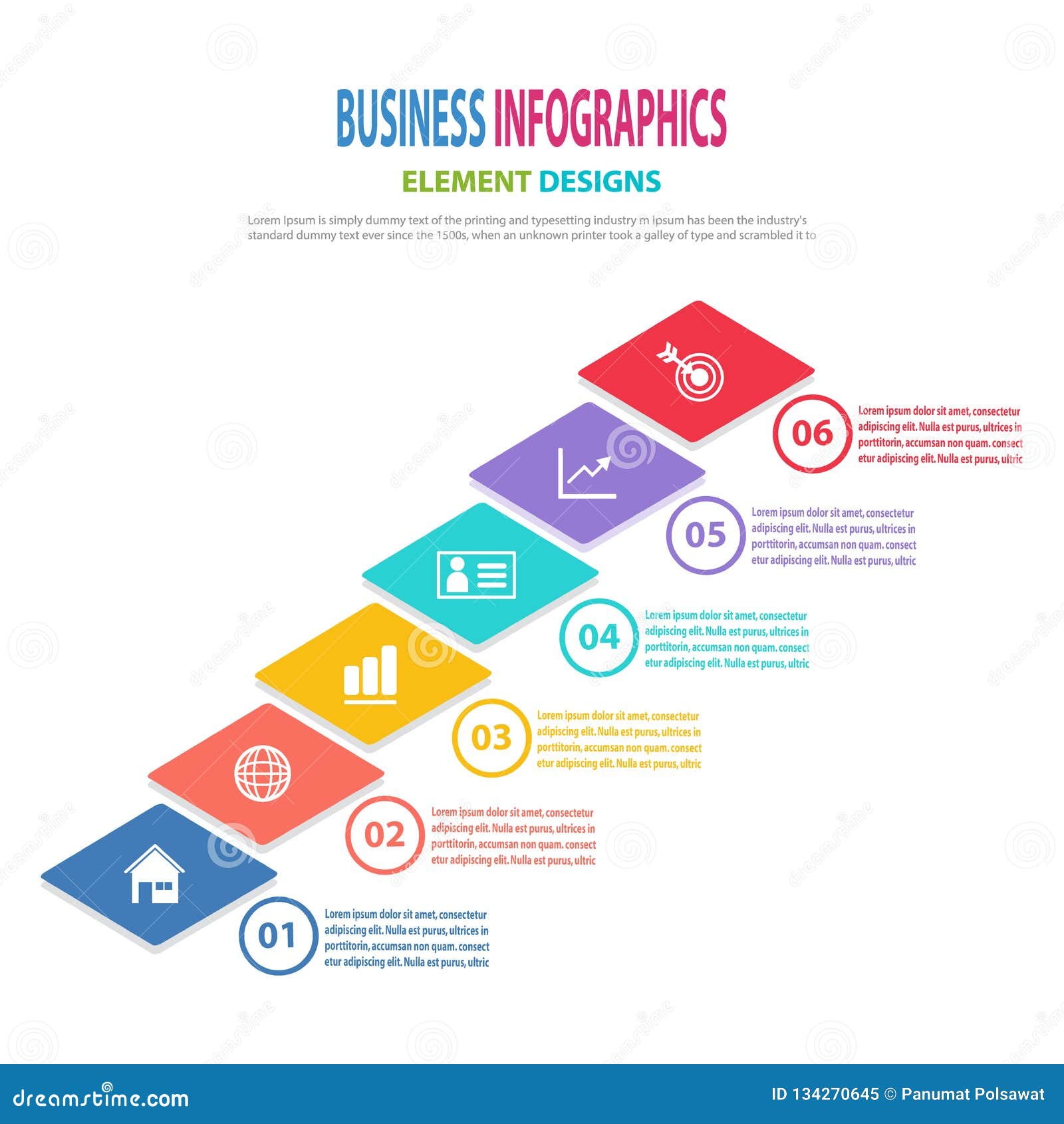 Infographics Business Template with Steps for Presentation Stock Vector ...