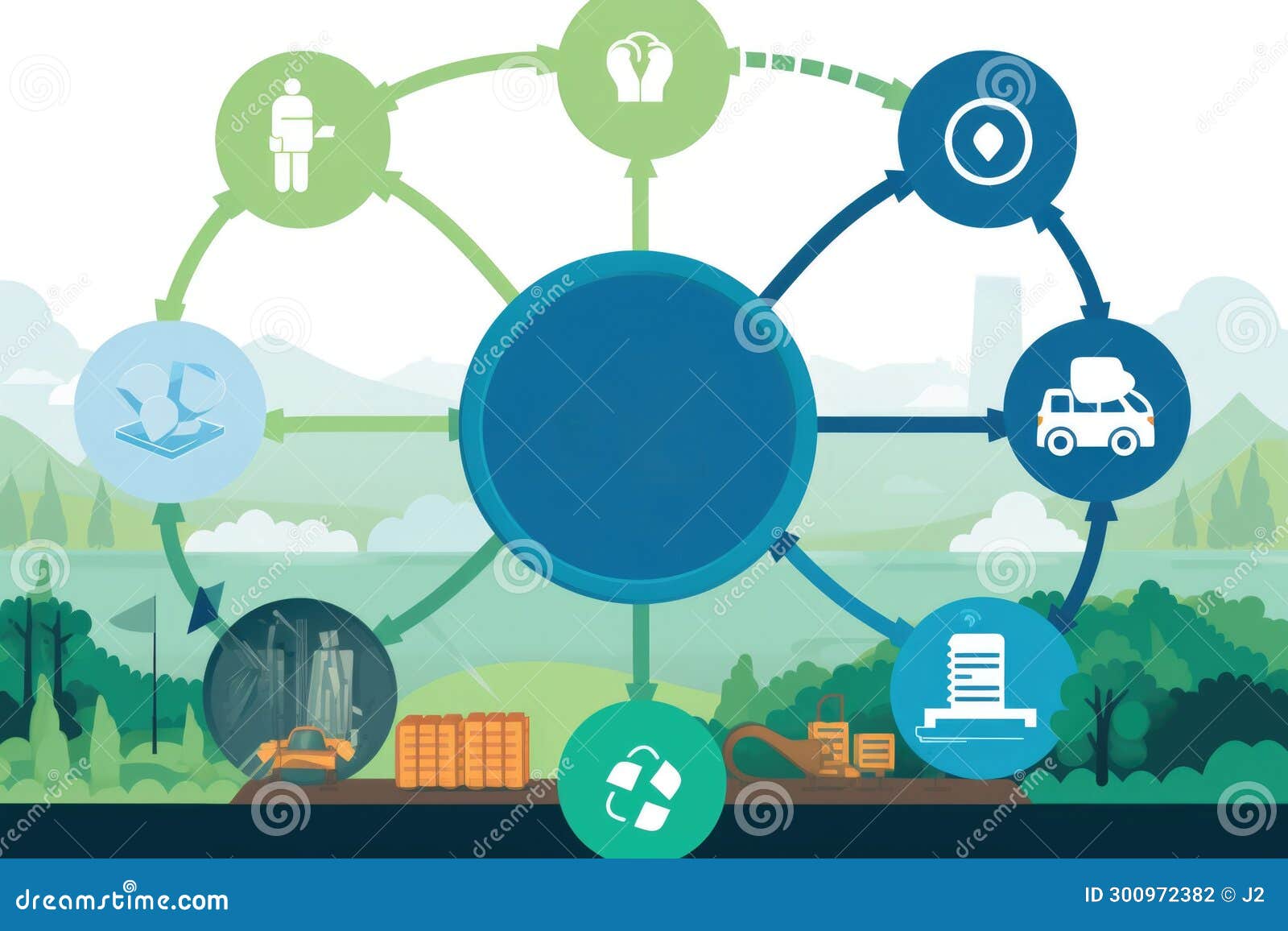 Infographics. Business Value Chain and Sustainability Stock Photo ...