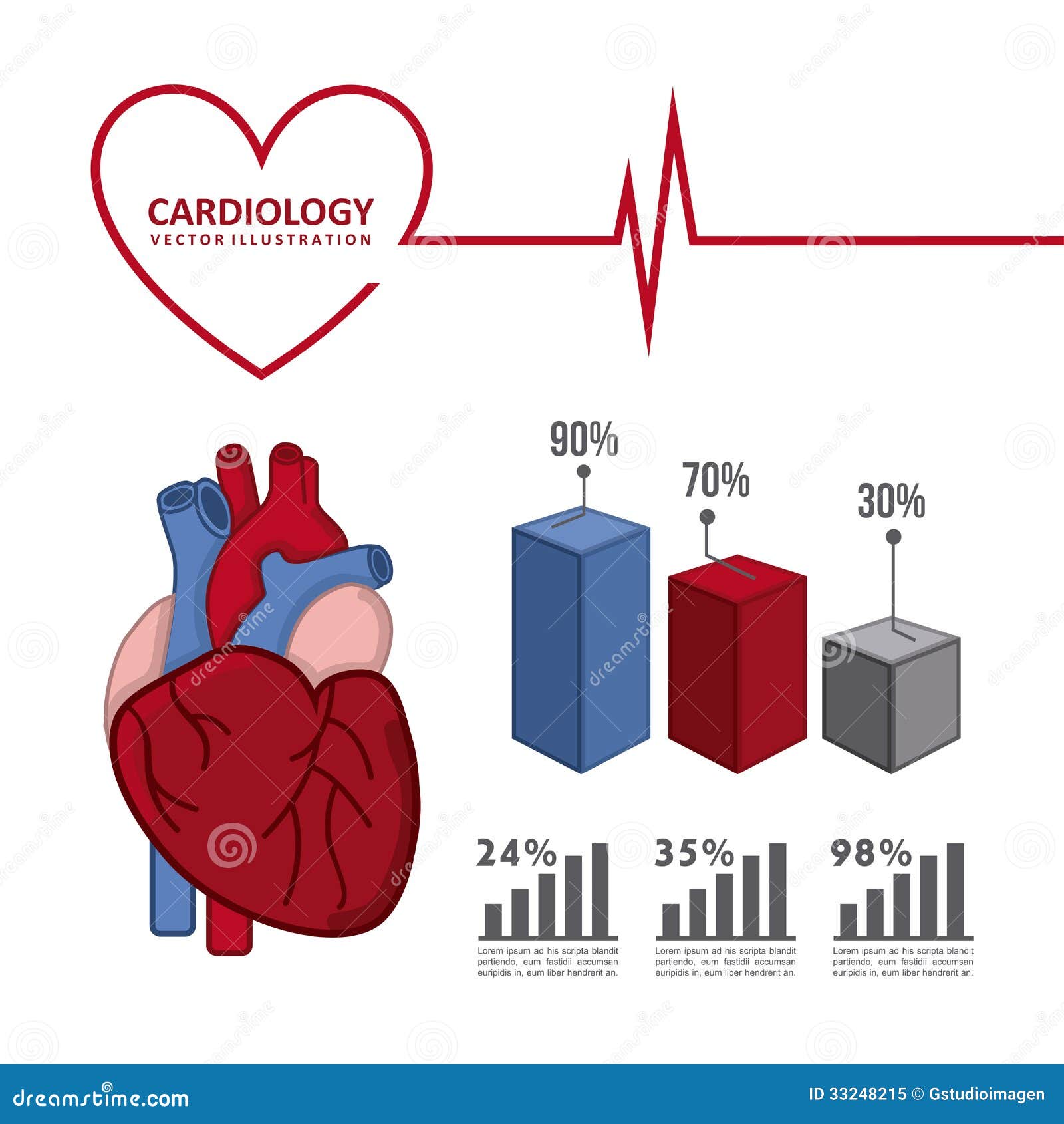 Infographics of Cardiology Design Stock Vector - Illustration of ...