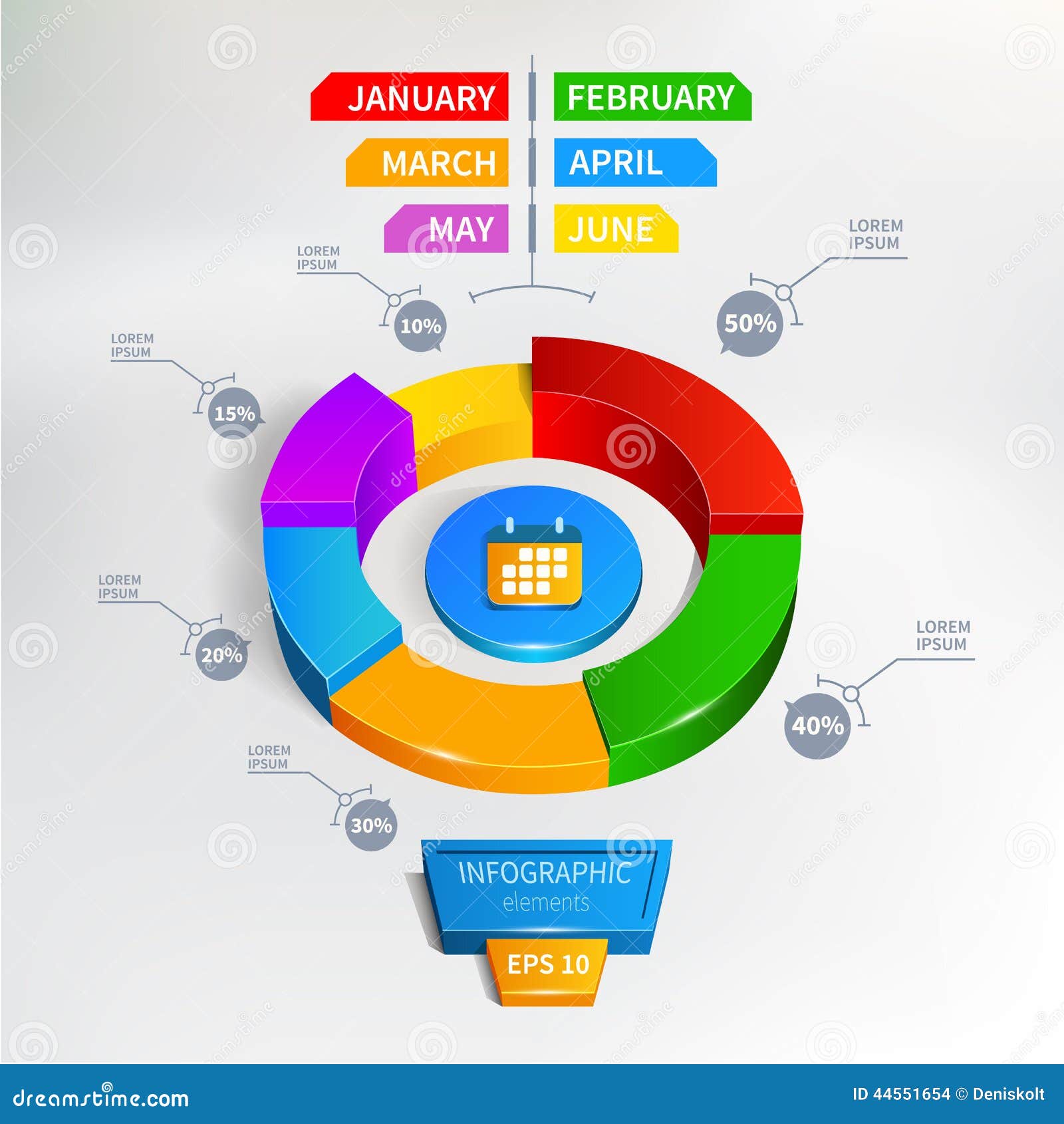 Infographics Circle Graph Vector Illustration Stock Vector ...