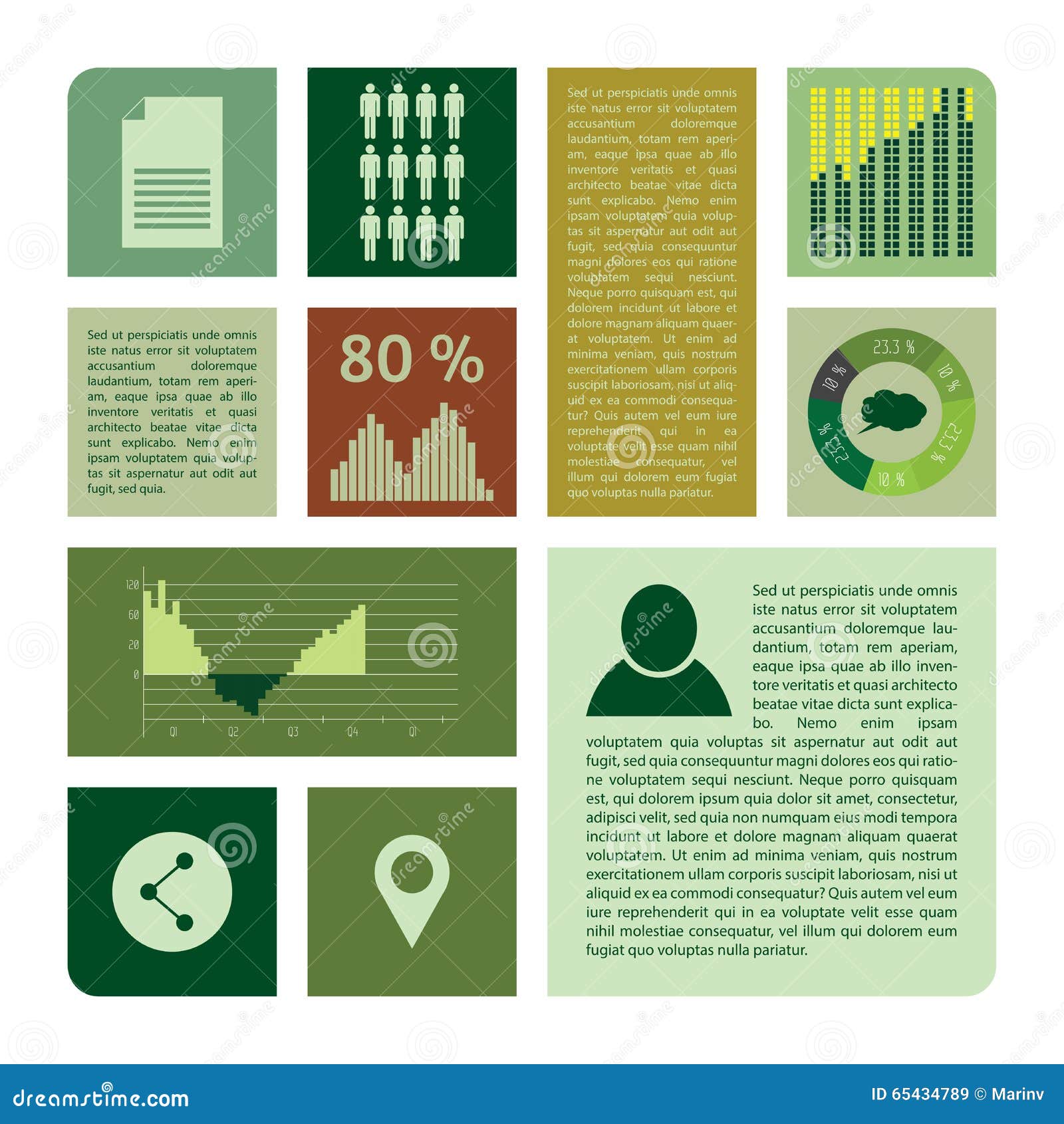 Infographics Collection, Charts, Graphic Vector Elements Stock Vector ...