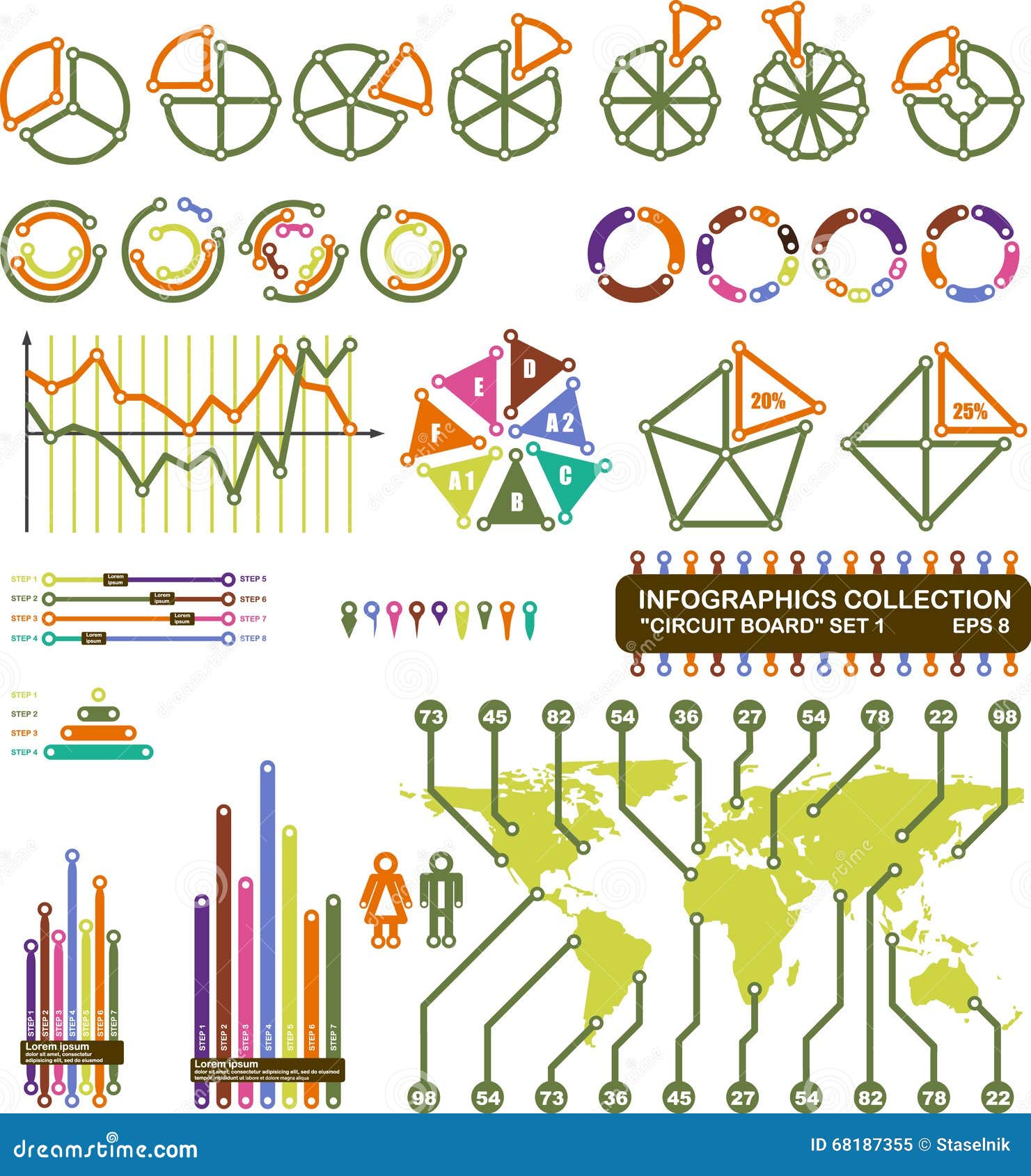 Infographics Collection in the Style of Stock Vector - Illustration of ...