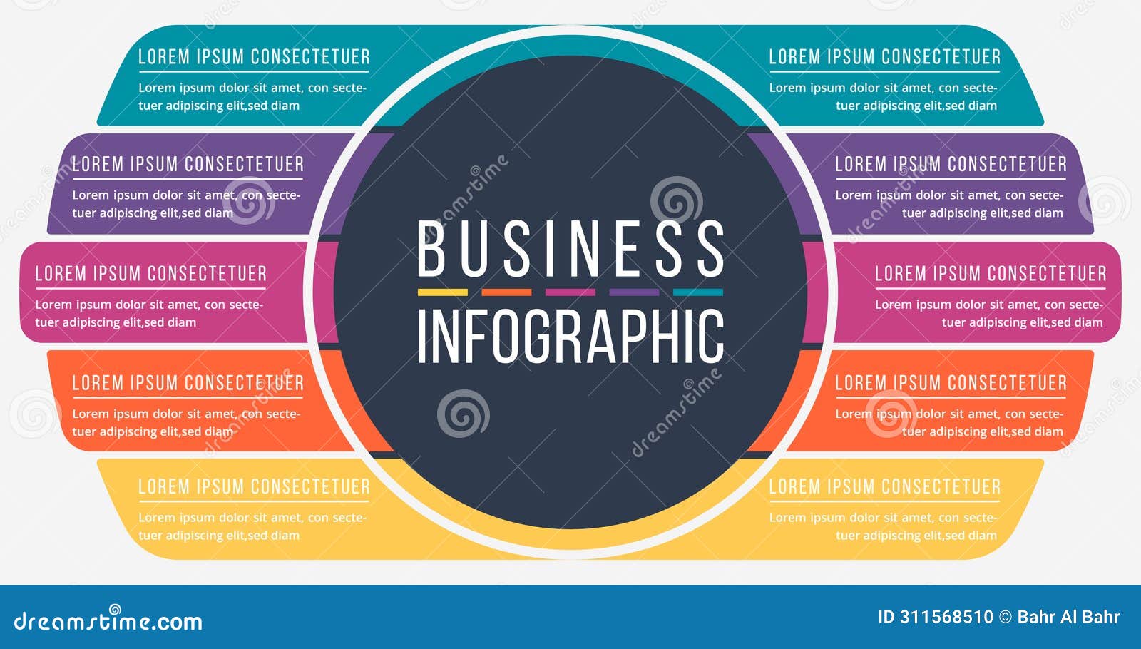 Infographics 5 Options Comparison Design Template Stock Vector ...