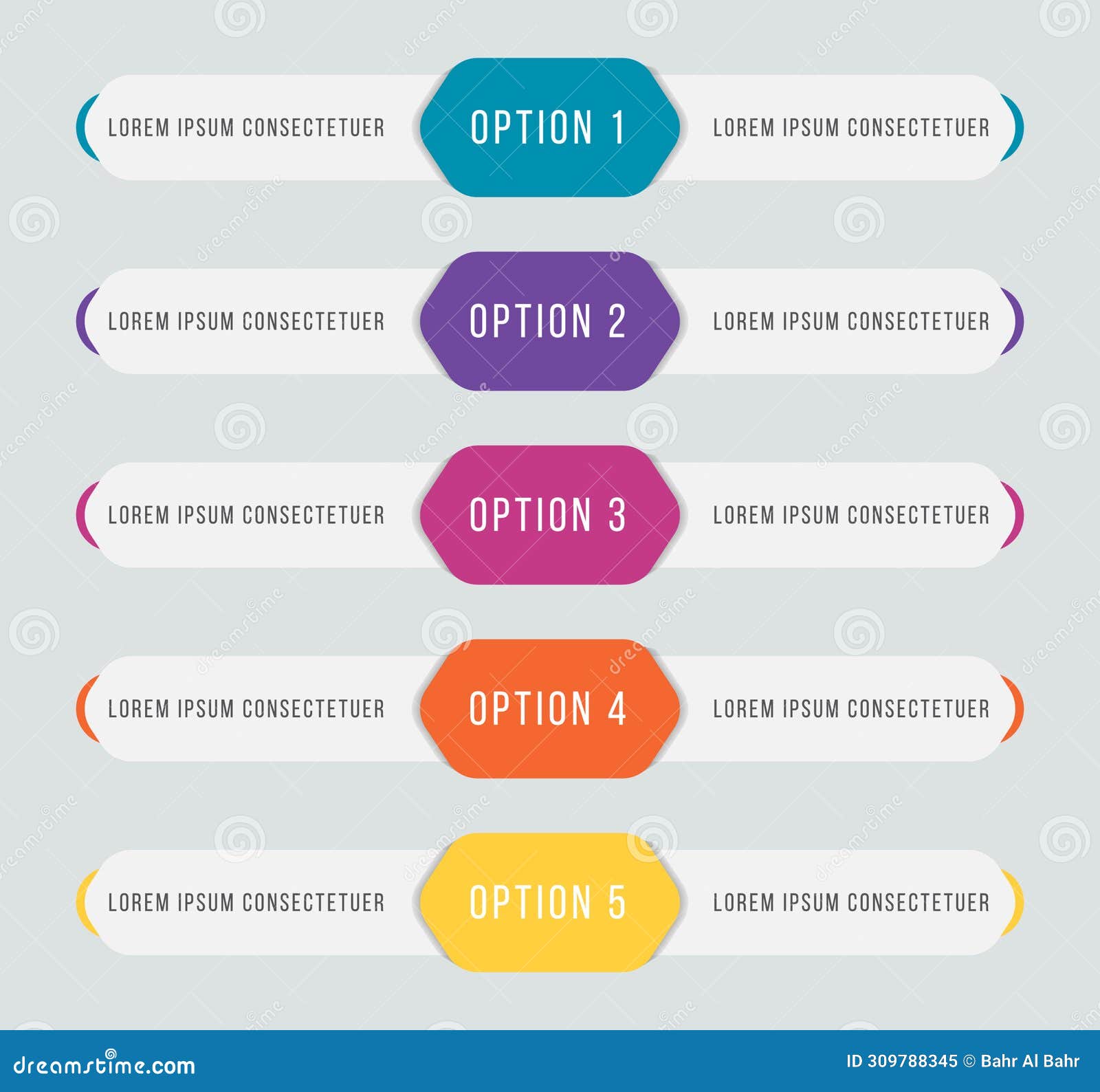 Infographics Comparison 5 Options Design Template Stock Illustration ...