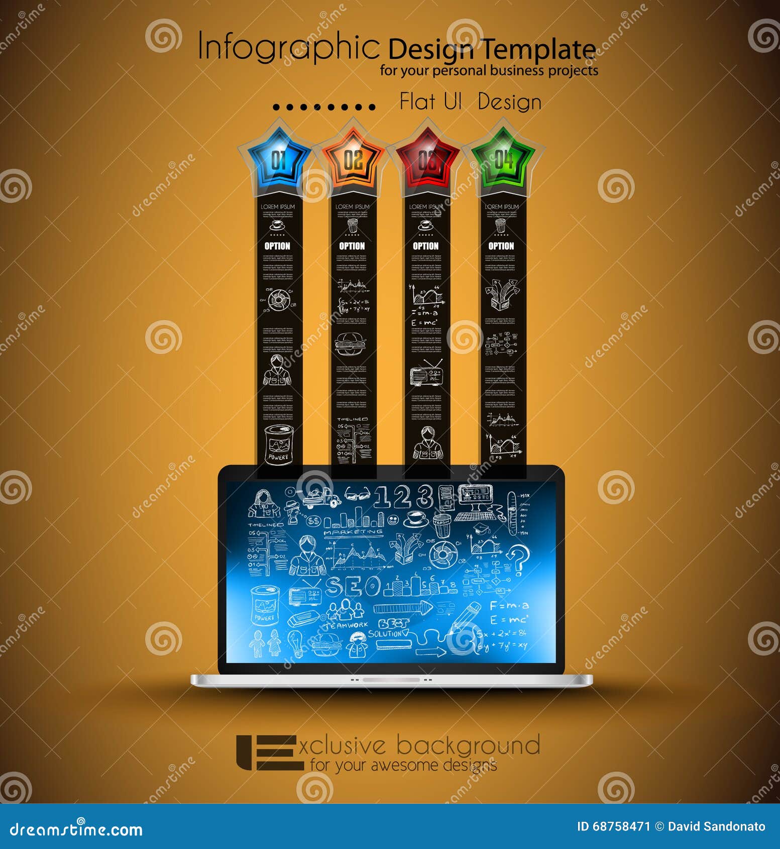 Infographics Complex Layout With Option Buttons And Hand Drawn Sketch ...