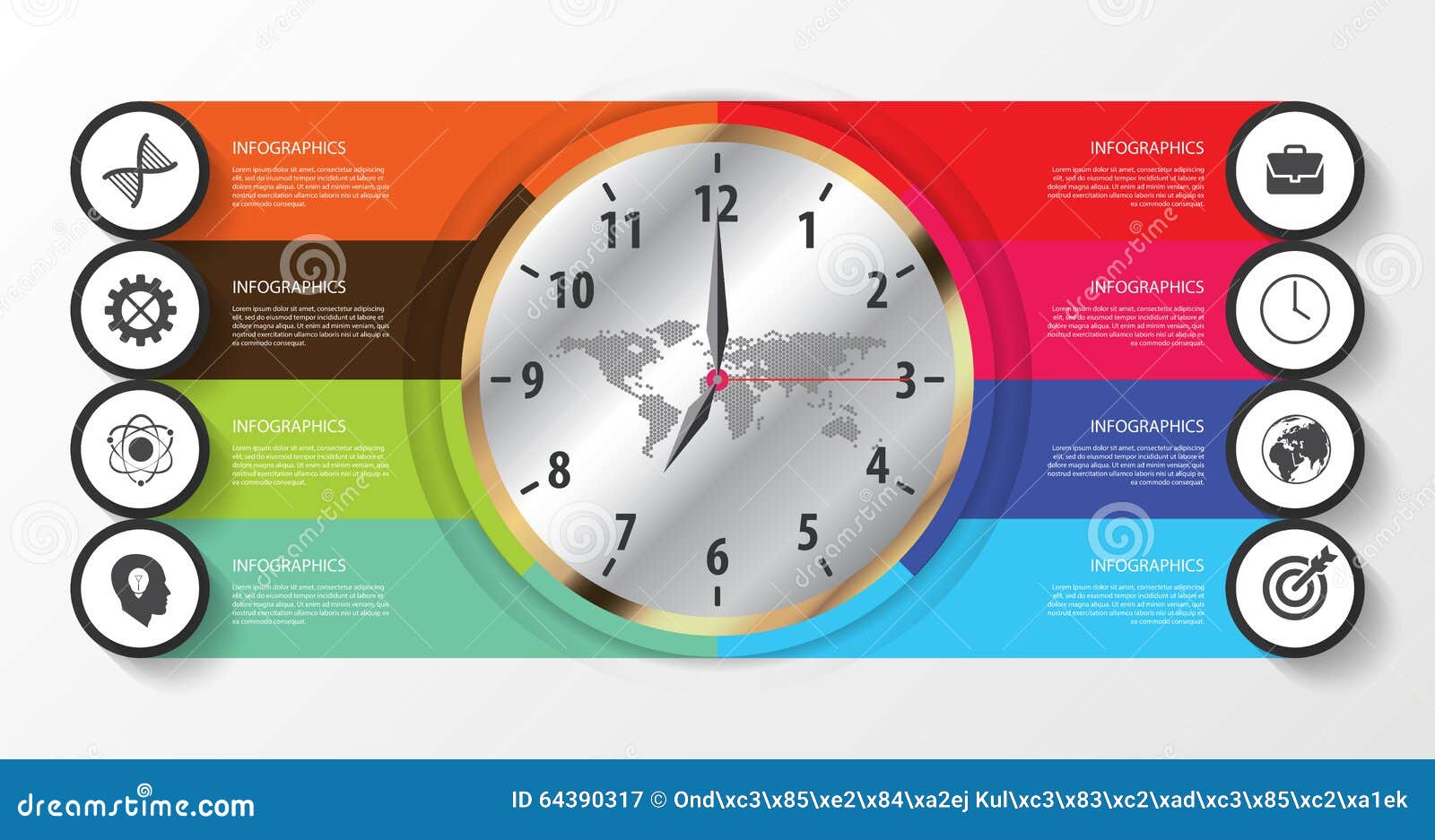 Infographics Concept with Clock. Modern Design Template Stock Vector ...
