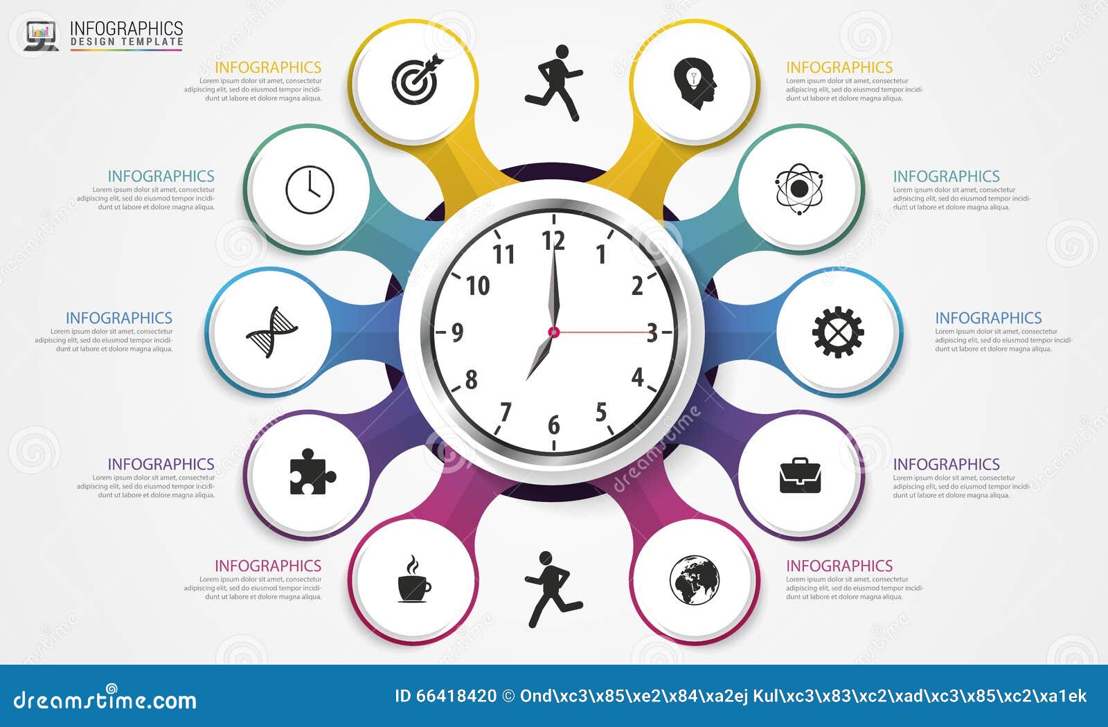 Infographics Concept with Clock. Modern Design Template Stock Vector ...