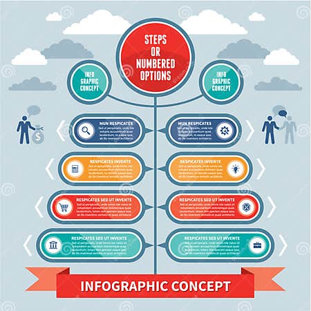 Infographics Concept - Steps or Numbered Options - Vector Scheme Stock ...