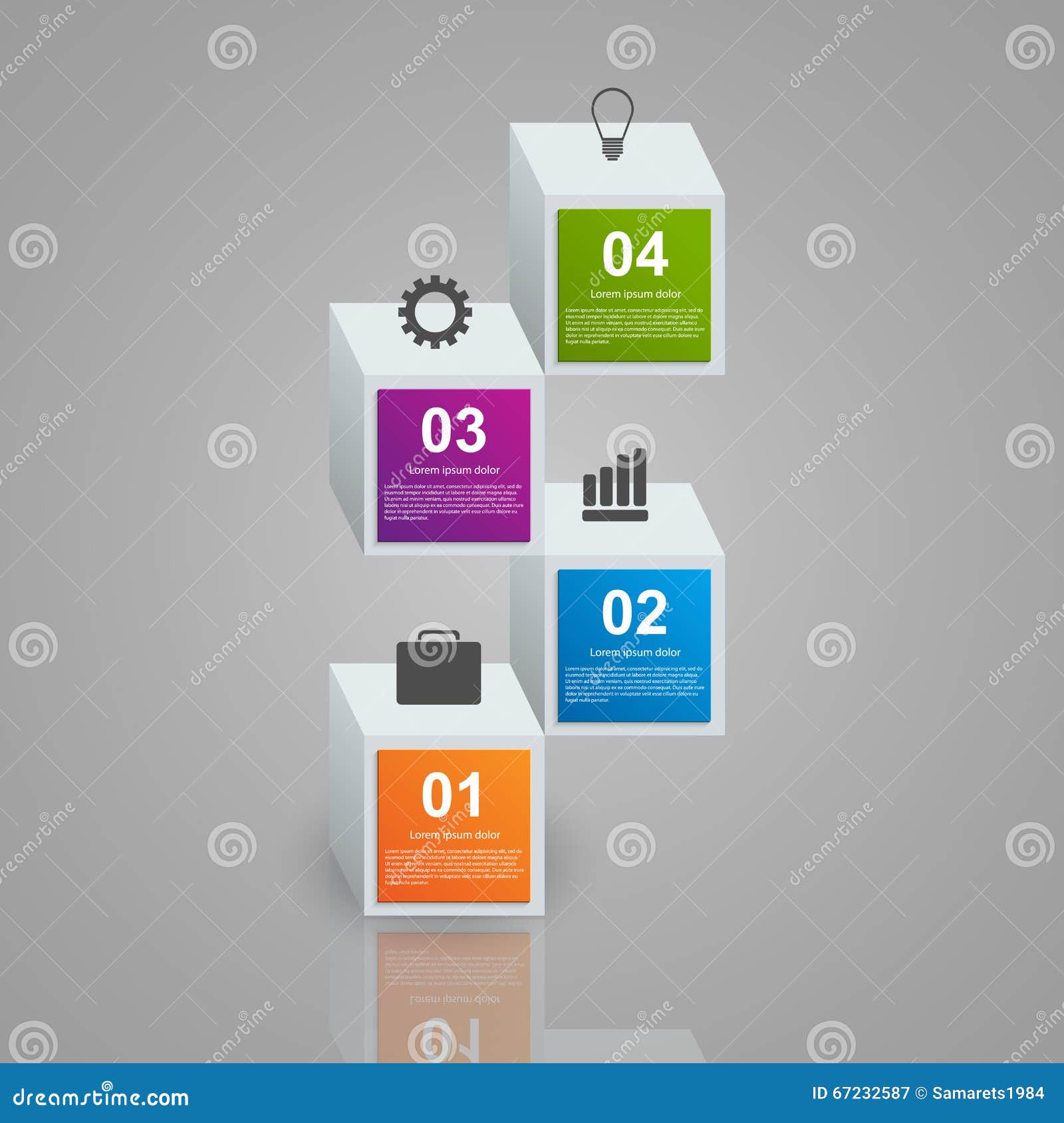 Cubes 3D Infographics Modern Design Layout. Vector Illustration ...