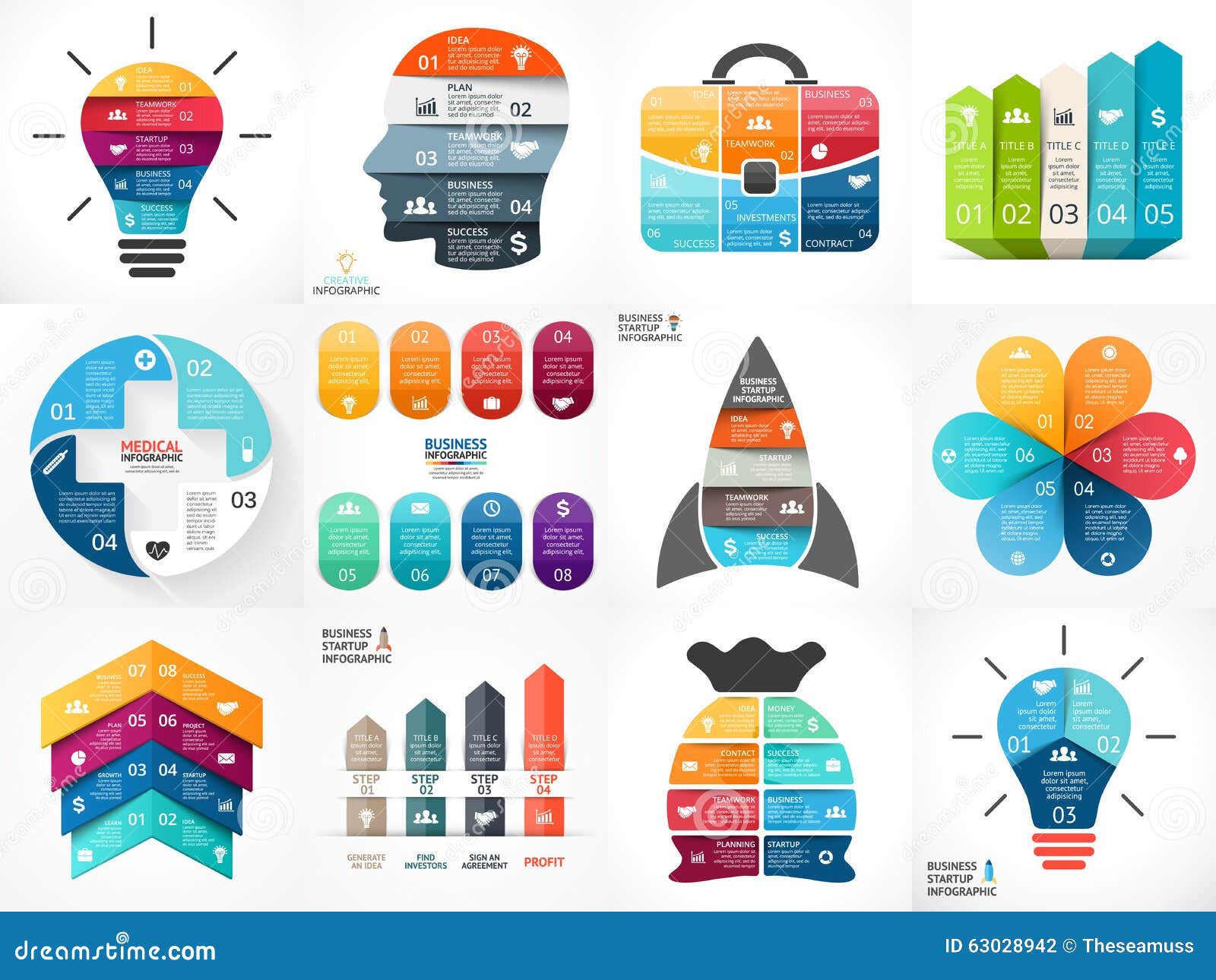 Infographics Creativo De Las Flechas Del Vector, Diagramas Ilustración ...