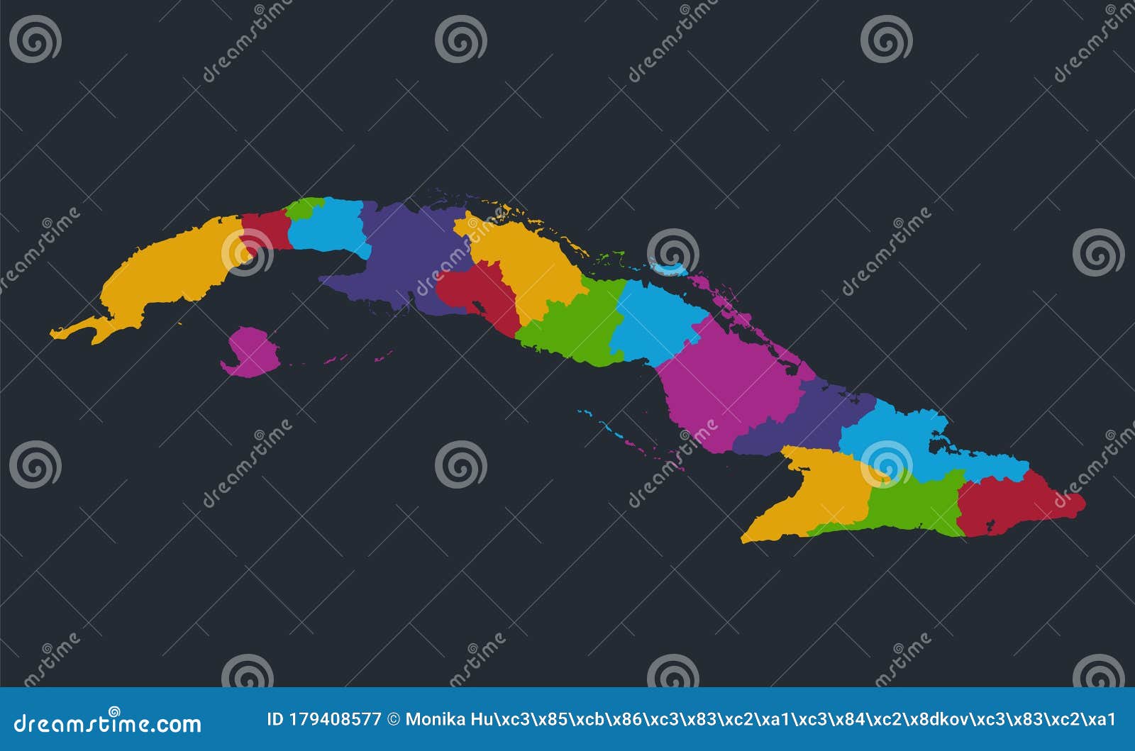 Blank Map Of Cuba. Districts Of Cuba Map. High Detailed Vector Map ...