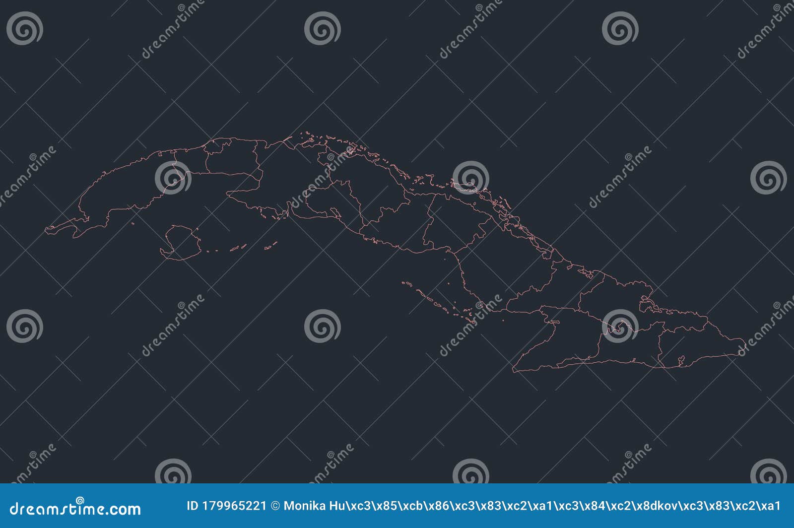 Blank Map Of Cuba. Districts Of Cuba Map. High Detailed Vector Map ...