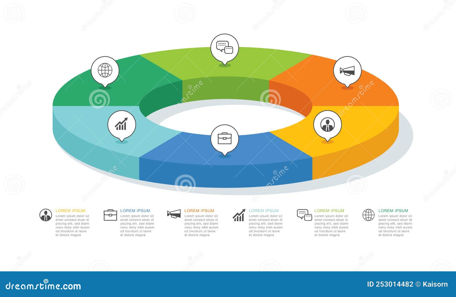 Infographics Cylinder Timeline With 6 Number Data Template ...