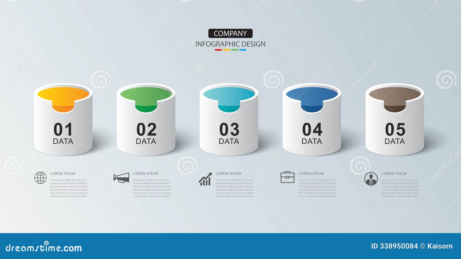 Infographics Cylinder Timeline With 6 Number Data Template ...