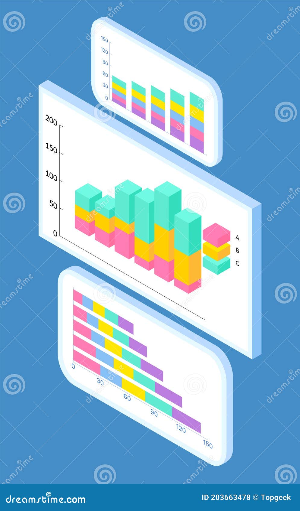 Infographics, 3d Graphics at Board, Isometric Financial Strategy ...