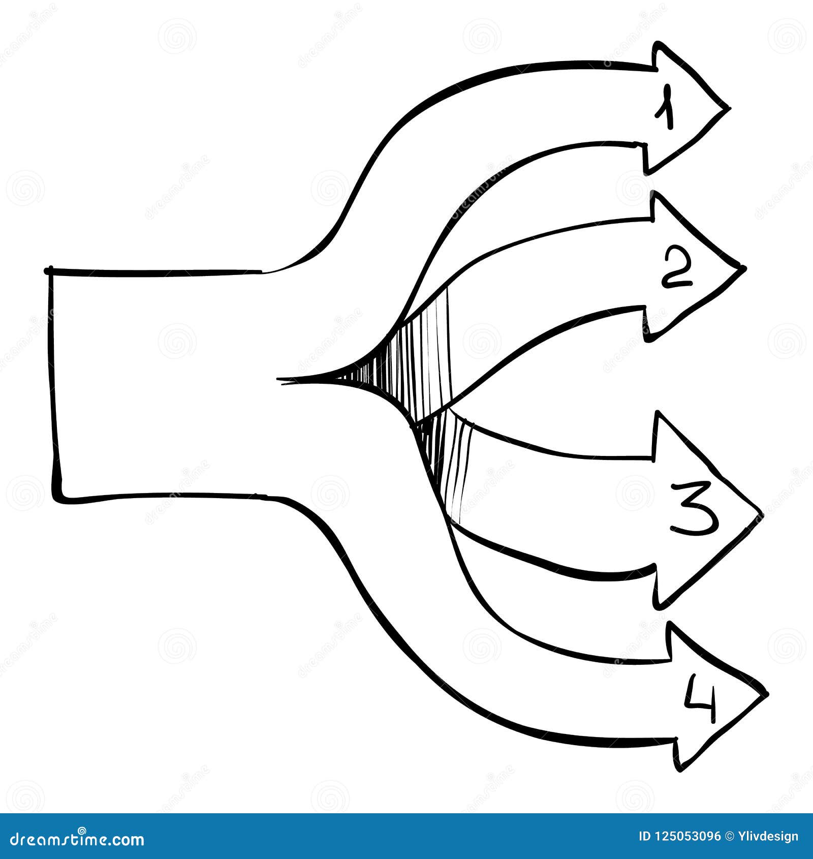 Infographics De Cuatro Flechas, Estilo Dibujado Mano Stock de ...