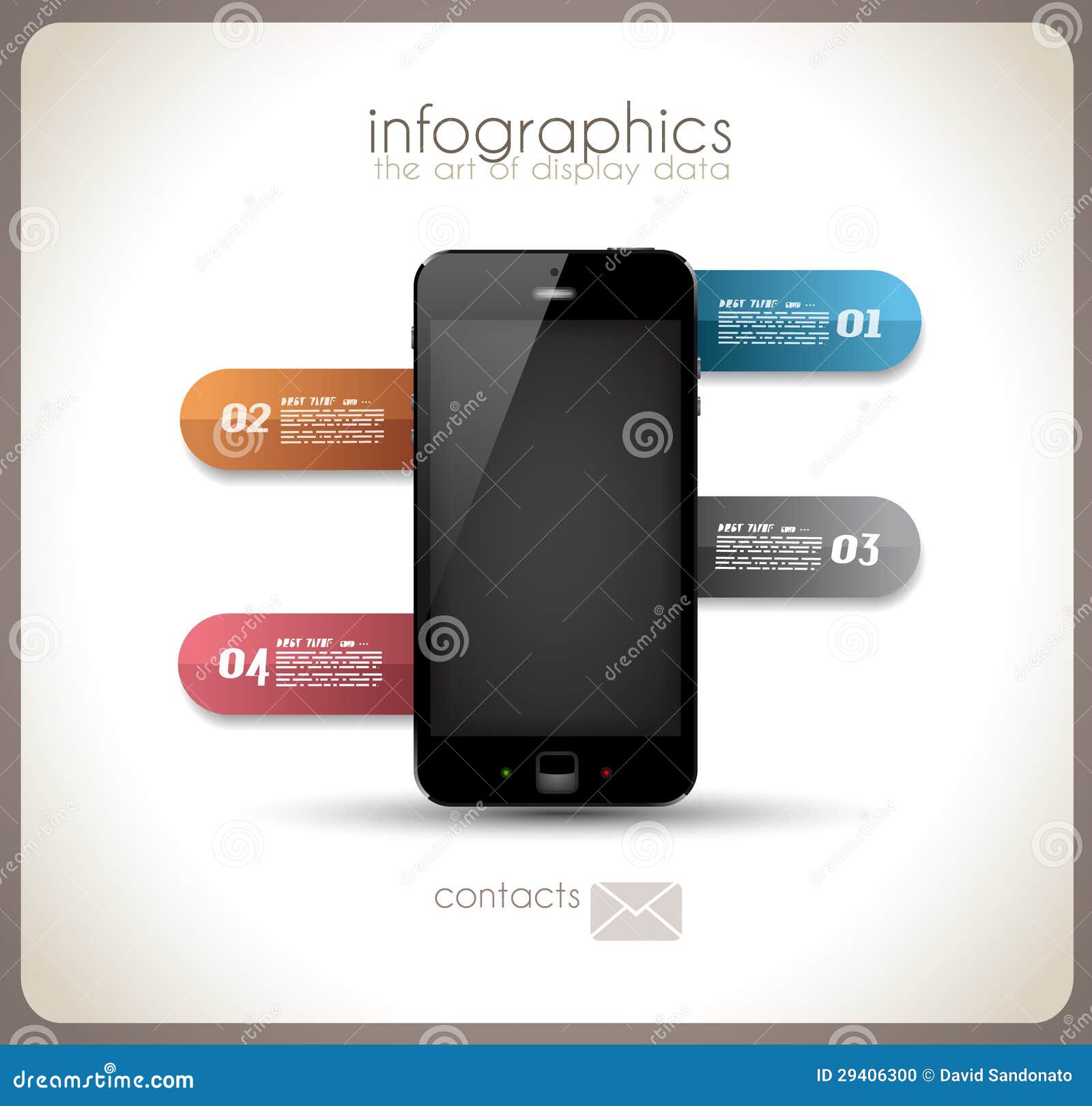 Infographics Desgin Template with Phone Stock Illustration ...