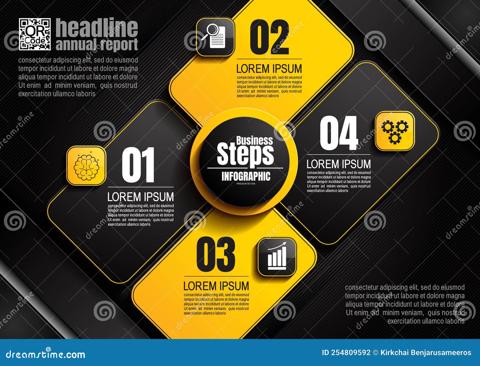 Infographics Design Black Color 8 Stock Vector - Illustration of ...