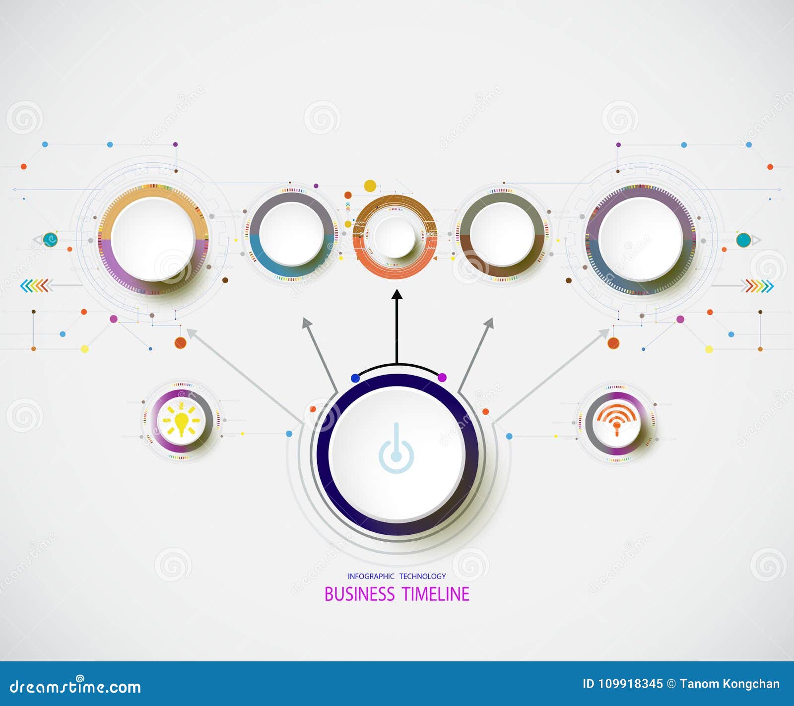 Infographics Design with 3D Paper Label and Technology Engineering ...