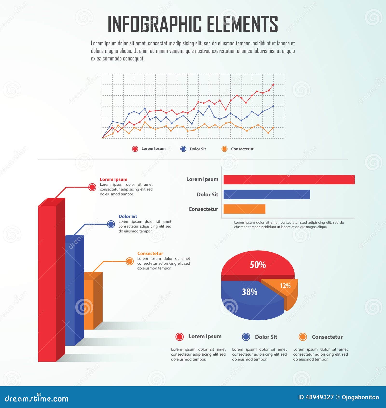 Infographics Design Elements Business Charts and Graphs Stock Vector ...