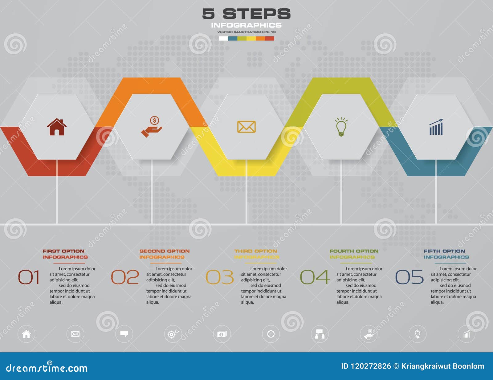 5 Steps Timeline for Your Presentation. Stock Vector - Illustration of ...