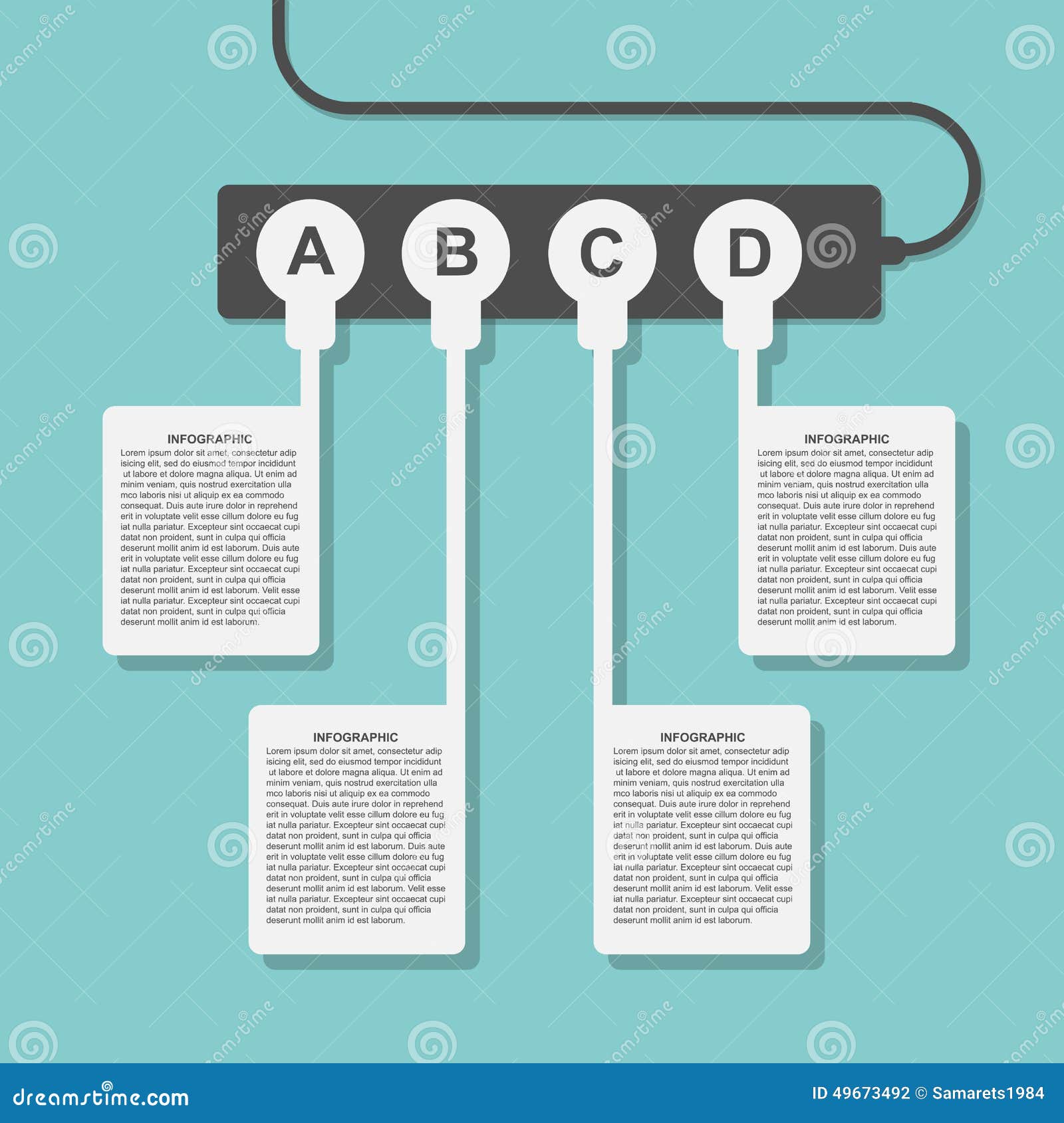 Infographics Design Style Power Outlet with Plugs. Stock Vector ...