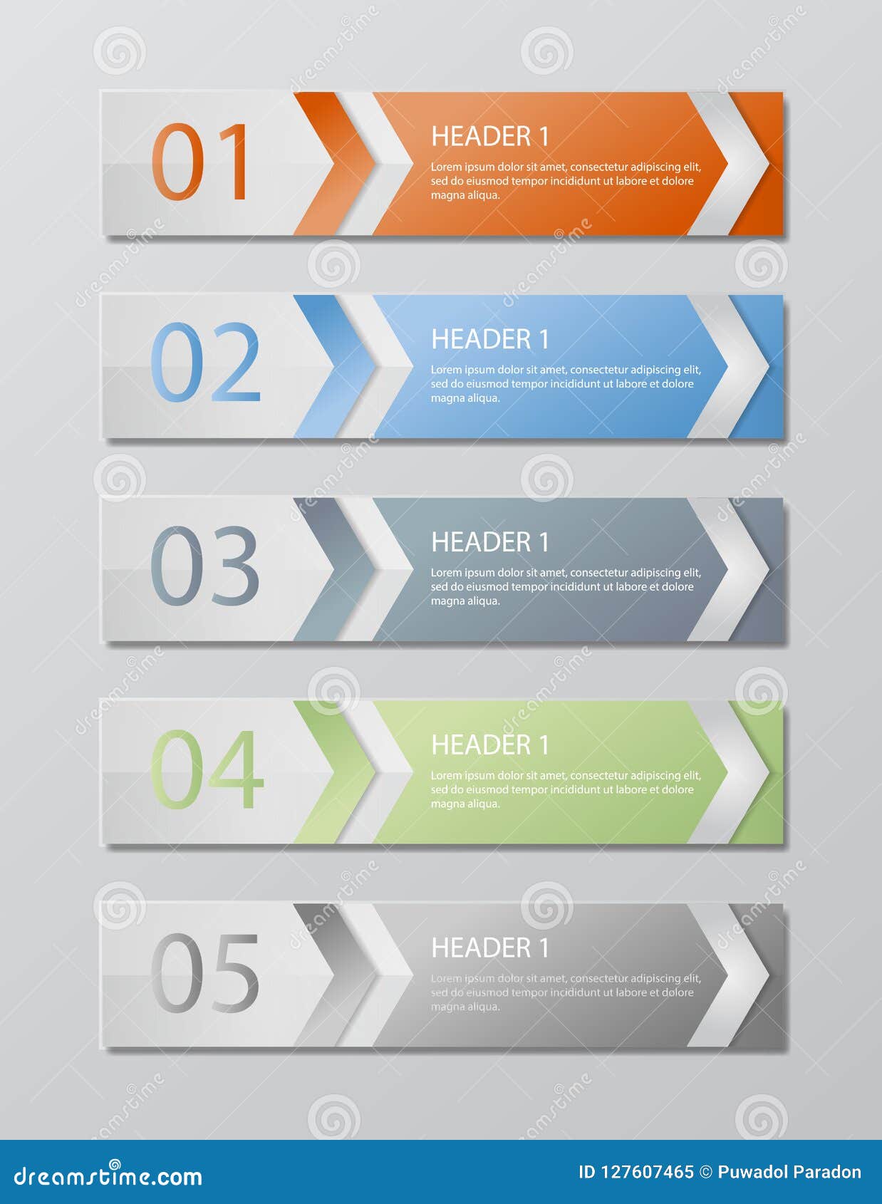 Infographics Design Template. Business Concept with 5 Header. Stock ...