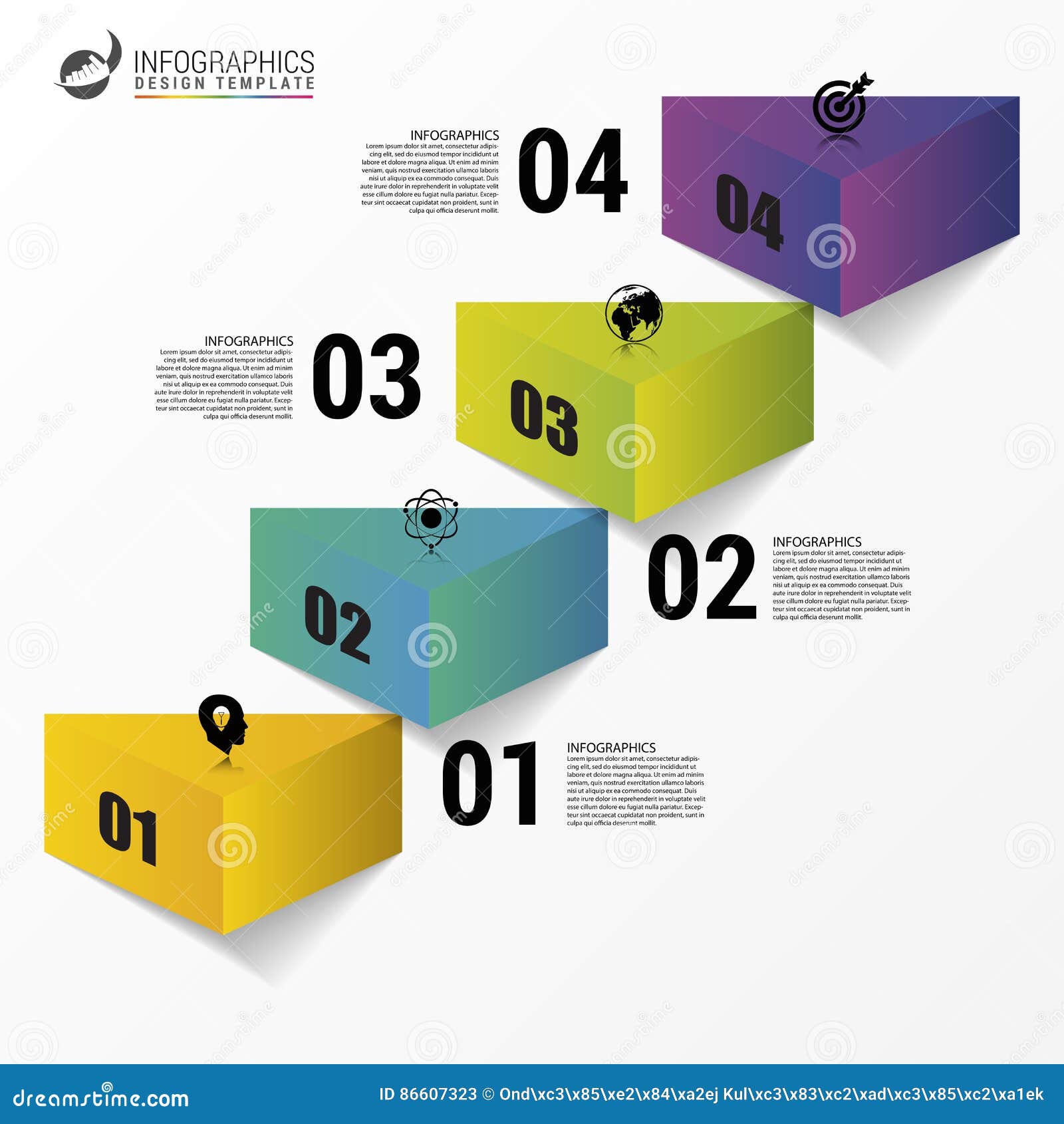 Infographics Design Template. Business Stair Step Success Stock Vector ...