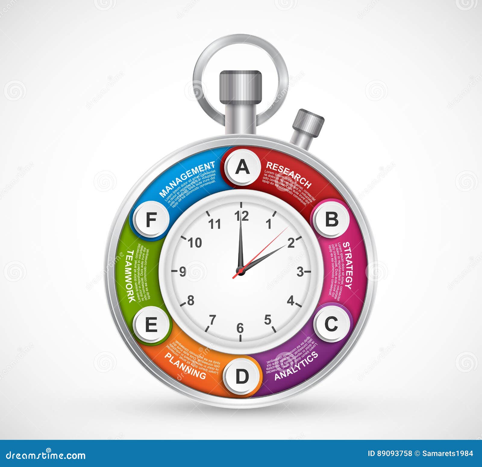 Infographics Design Template in the Form of a Clock. Stock Vector ...