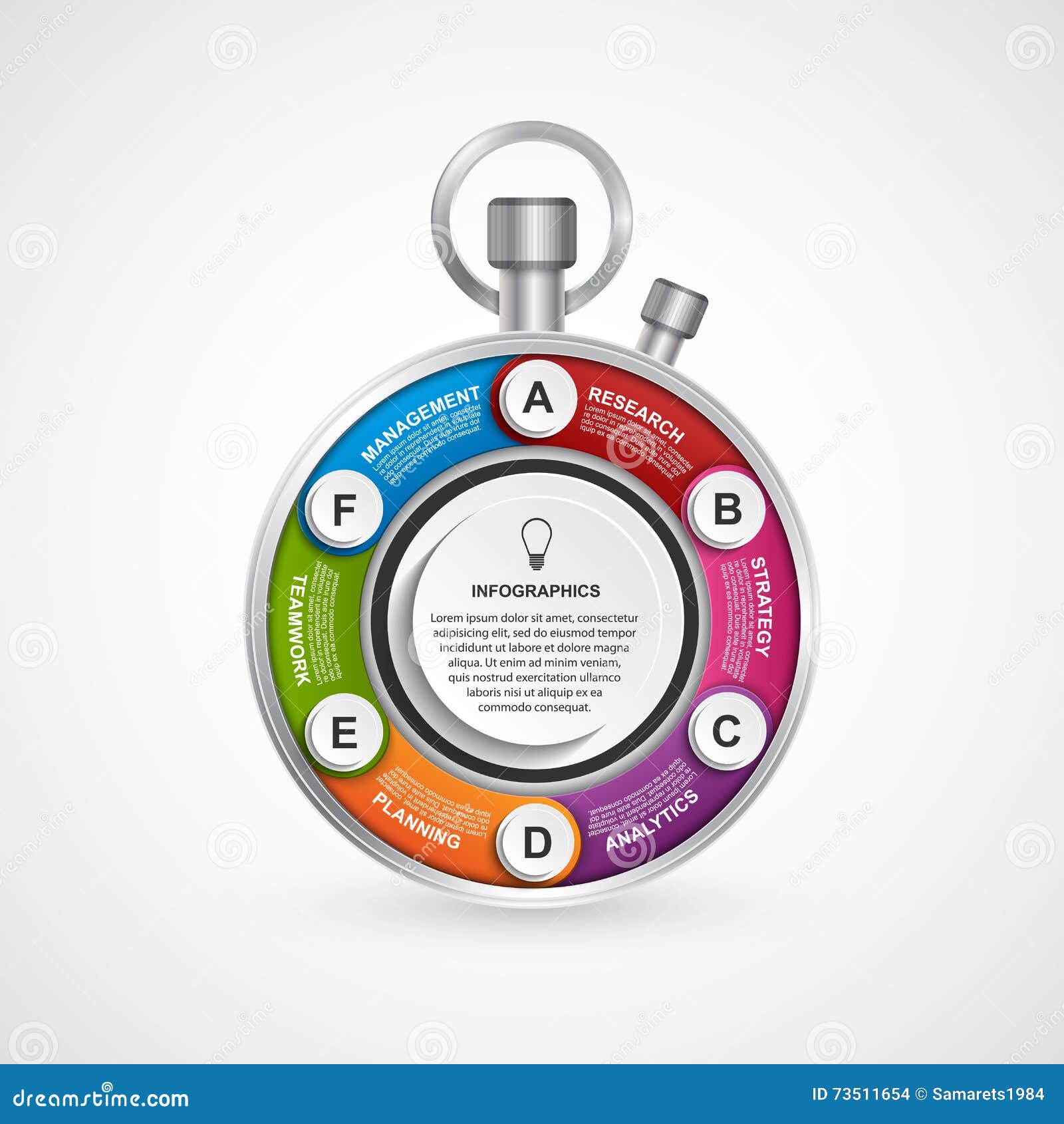Infographics Design Template in the Form of a Stopwatch. Stock Vector ...