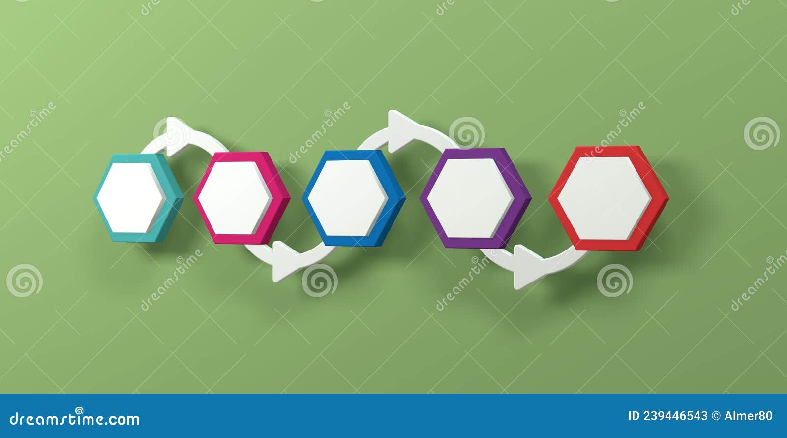 Infographics Design Template on Green Background. Five Consecutive ...