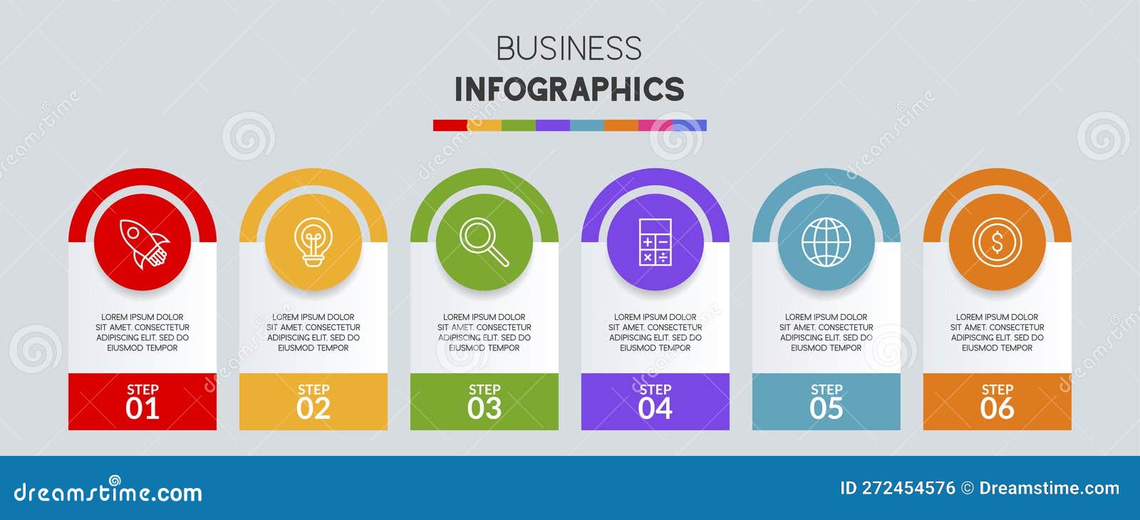 Infographics Design Template and Icons with 6 Options or 6 Steps Stock ...