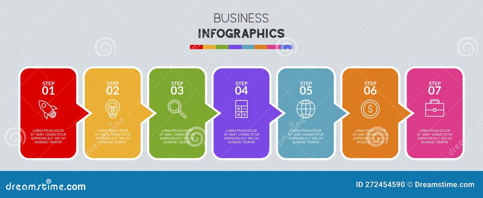 Infographics Design Template and Icons with 7 Options or 7 Steps Stock ...